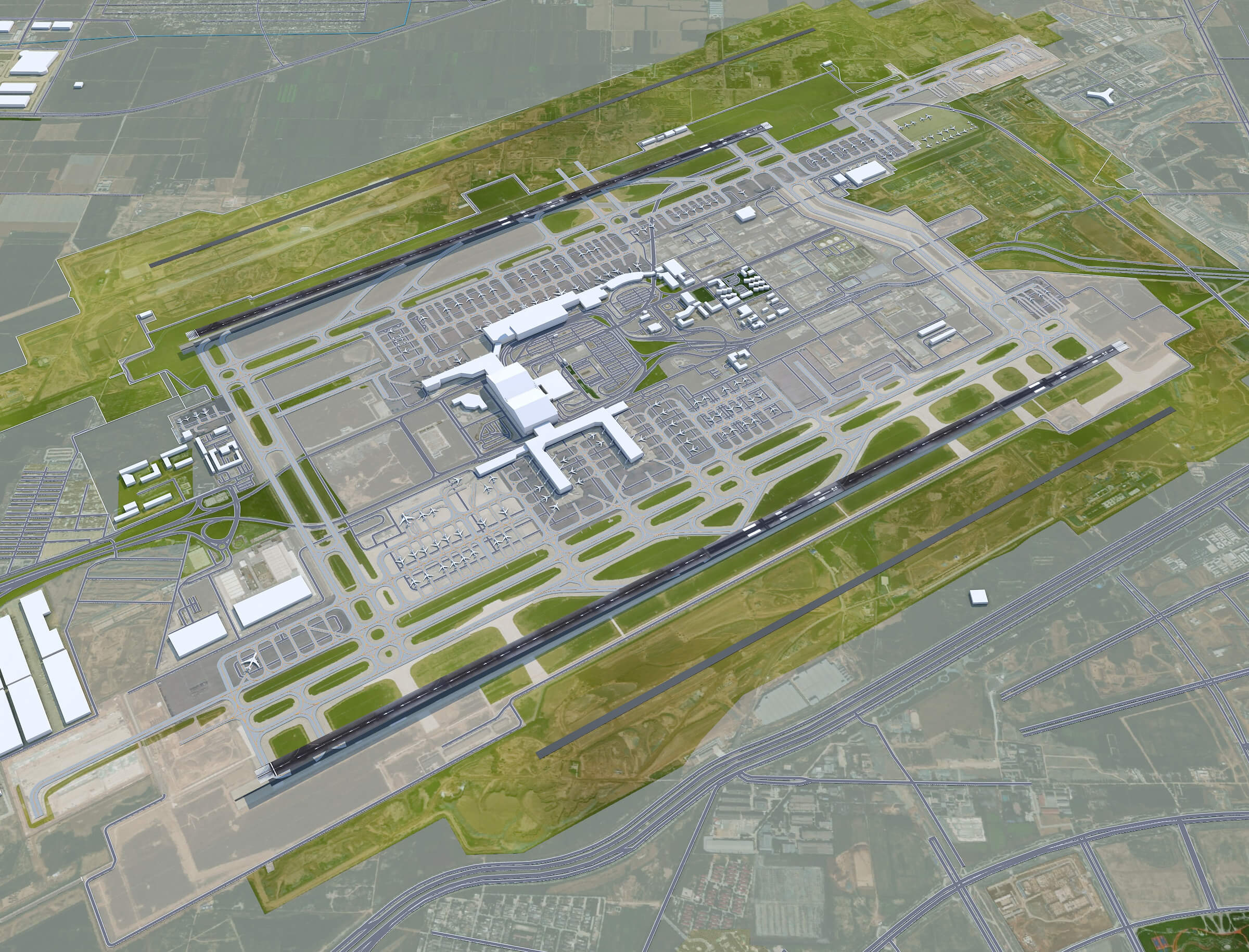 Xi'an Xianyang International Airport 12km - 3D Model by 3dstudio