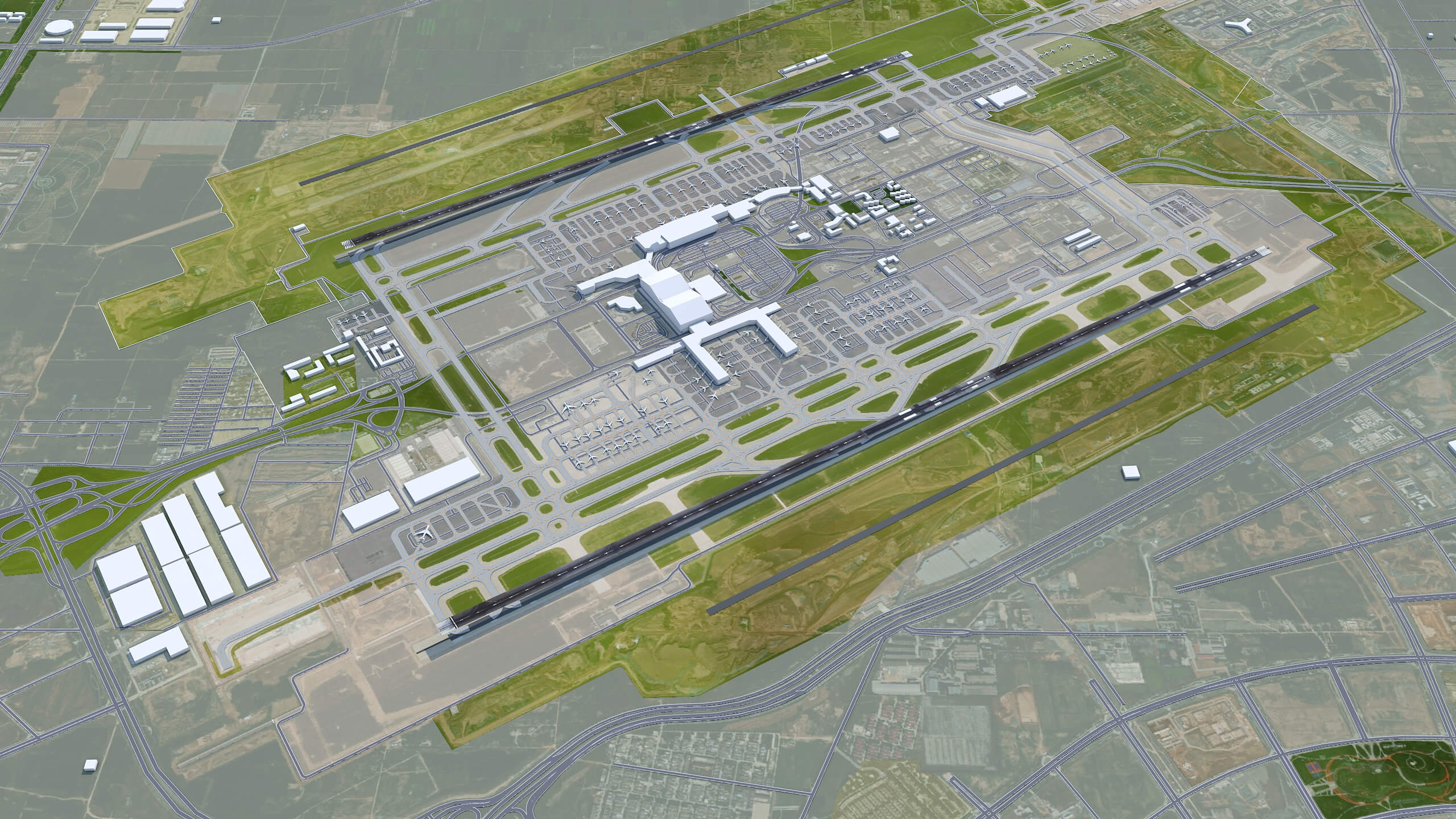 Xi'an Xianyang International Airport 12km - 3D Model by 3dstudio