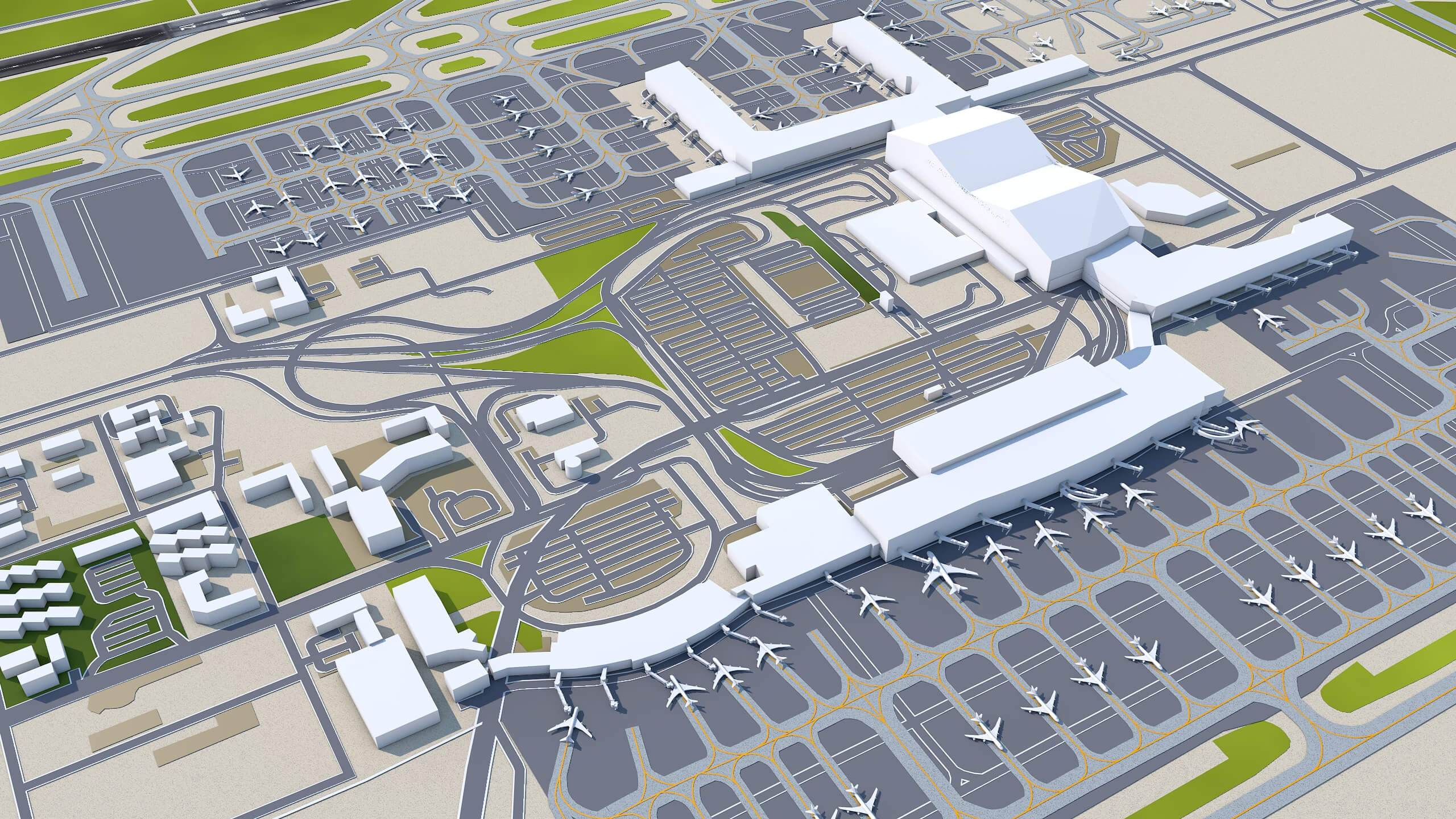 Xi'an Xianyang International Airport 12km - 3D Model by 3dstudio