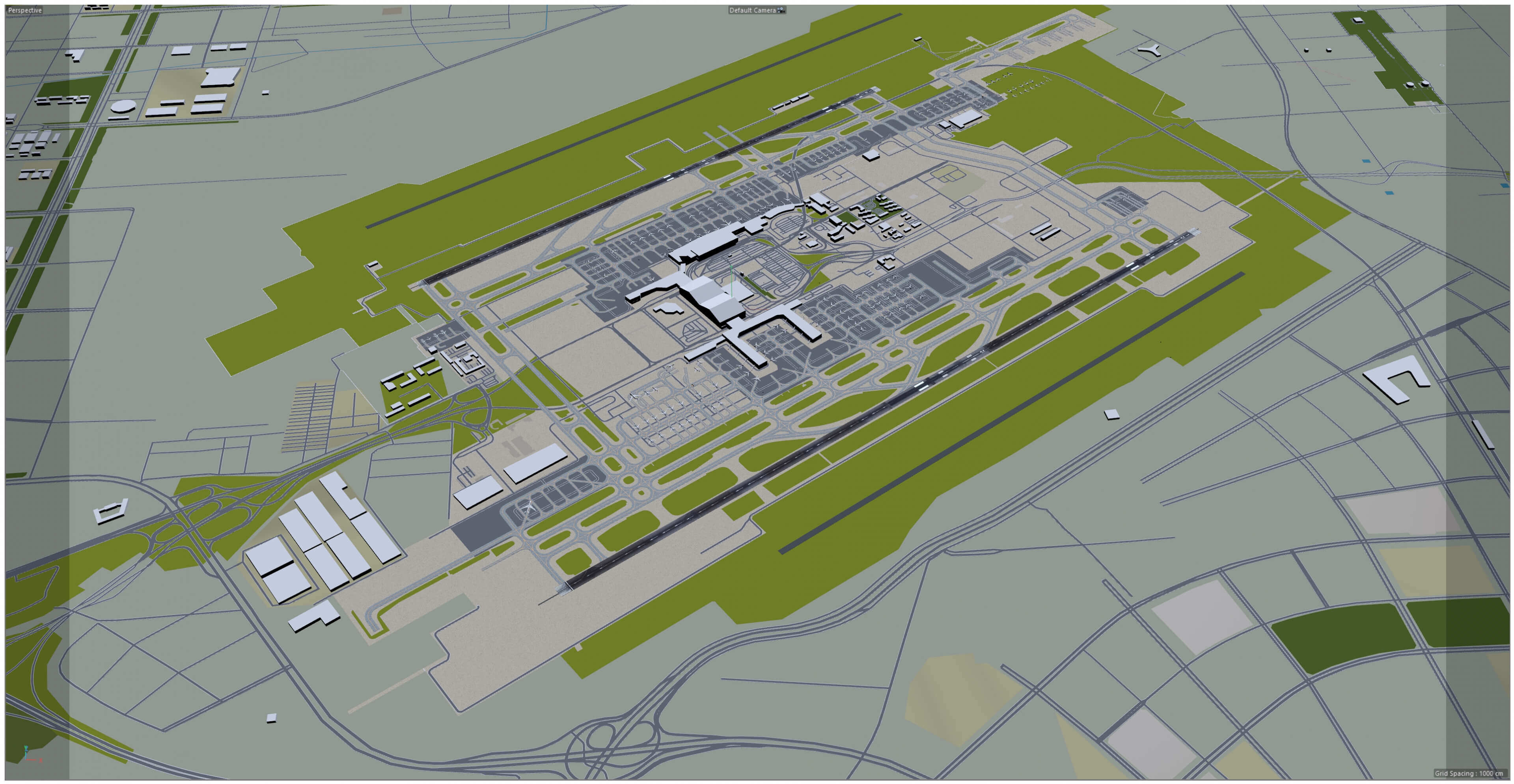 Xi'an Xianyang International Airport 12km - 3D Model by 3dstudio