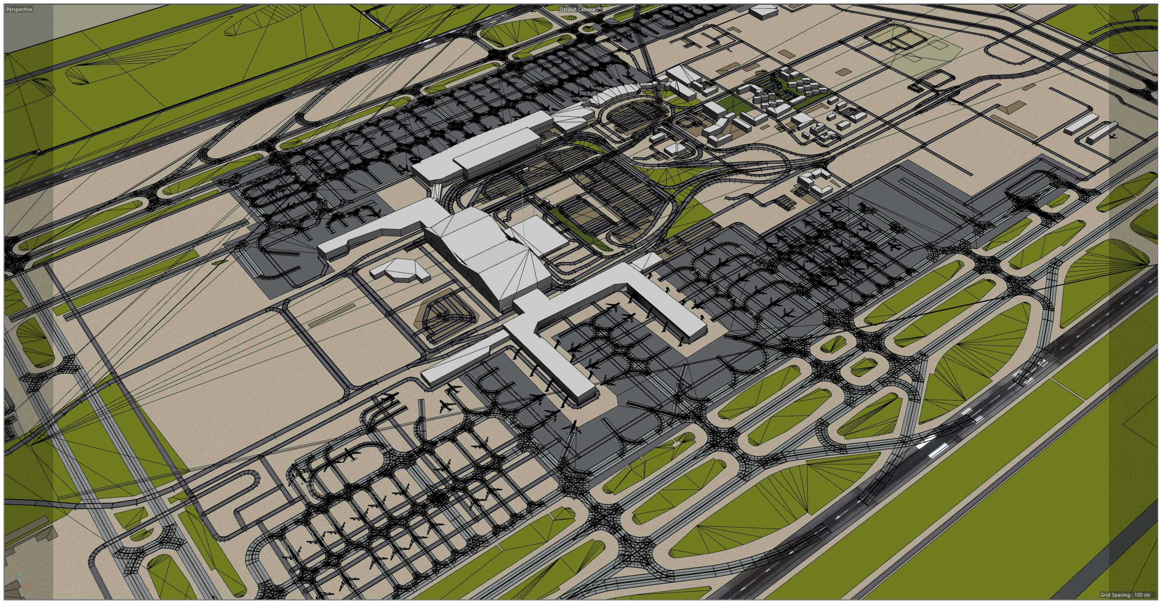 Xi'an Xianyang International Airport 12km - 3D Model by 3dstudio
