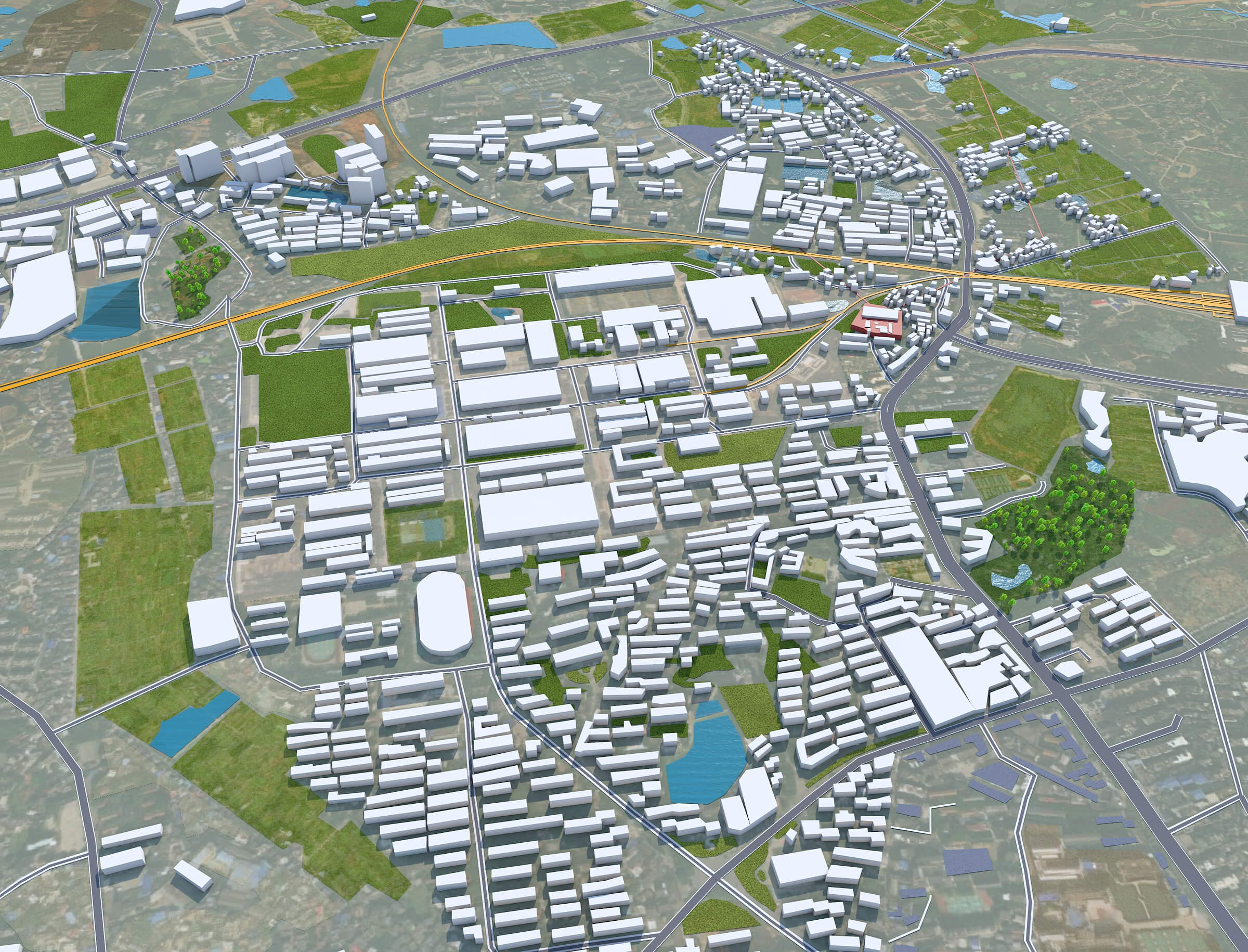 Xiangtan City Hunan China 3D Model 35km by 3dstudio