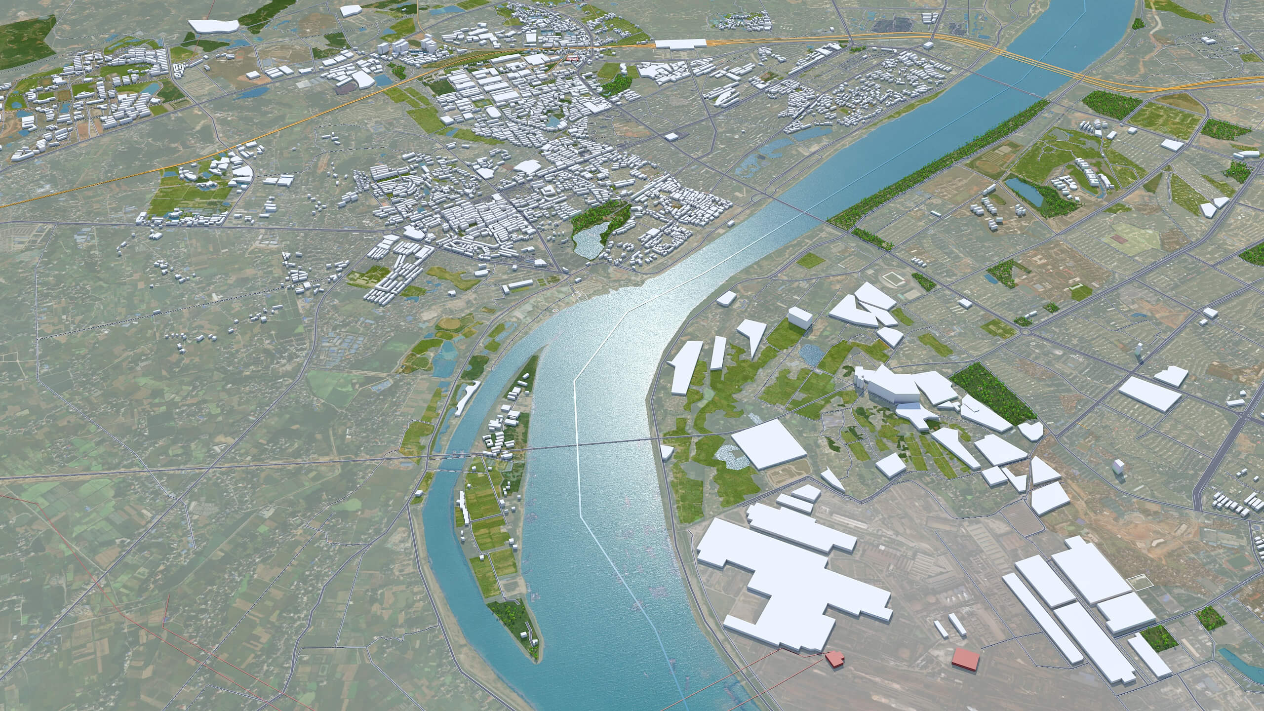 Xiangtan City Hunan China 3D Model 35km by 3dstudio