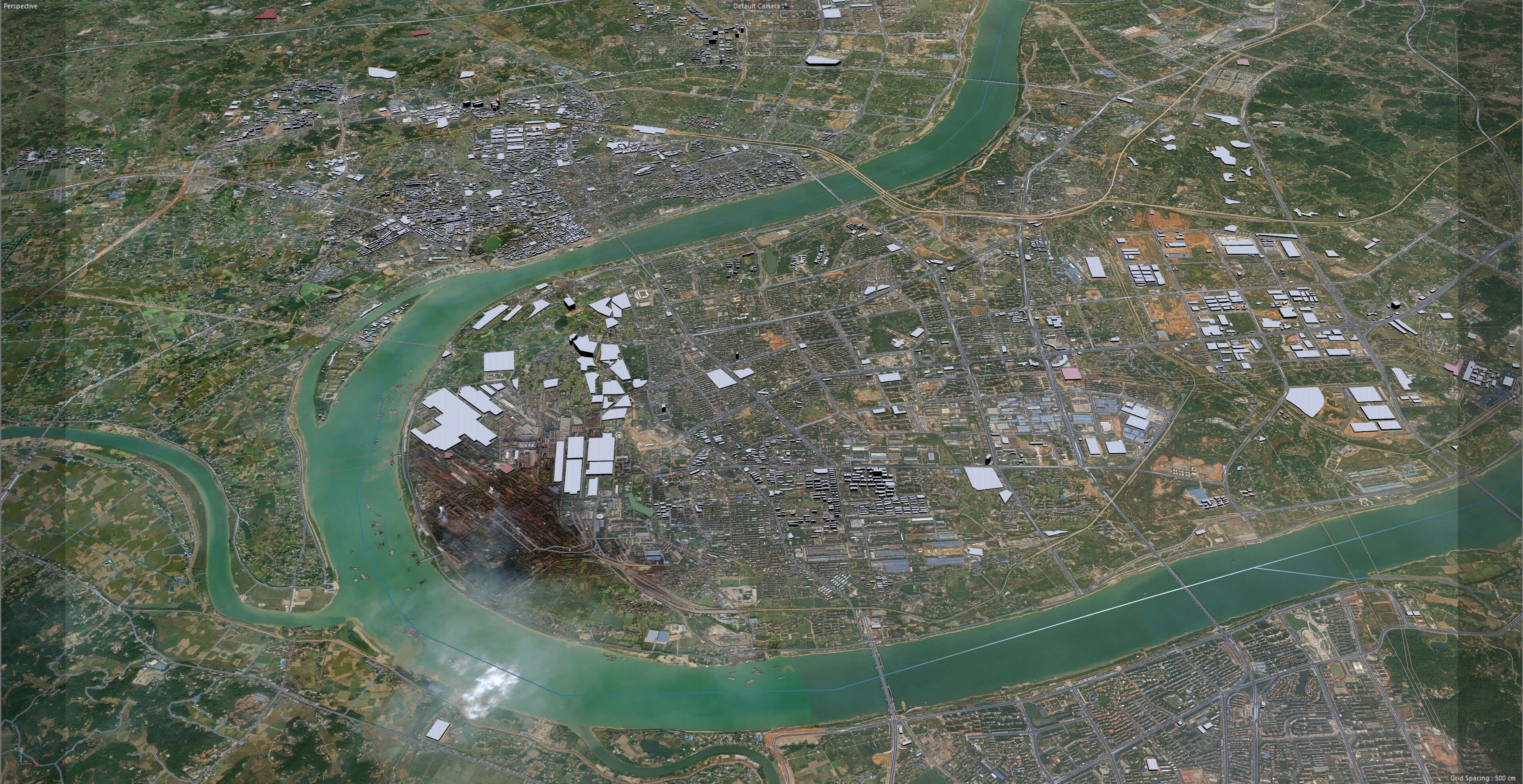 Xiangtan City Hunan China 3D Model 35km by 3dstudio