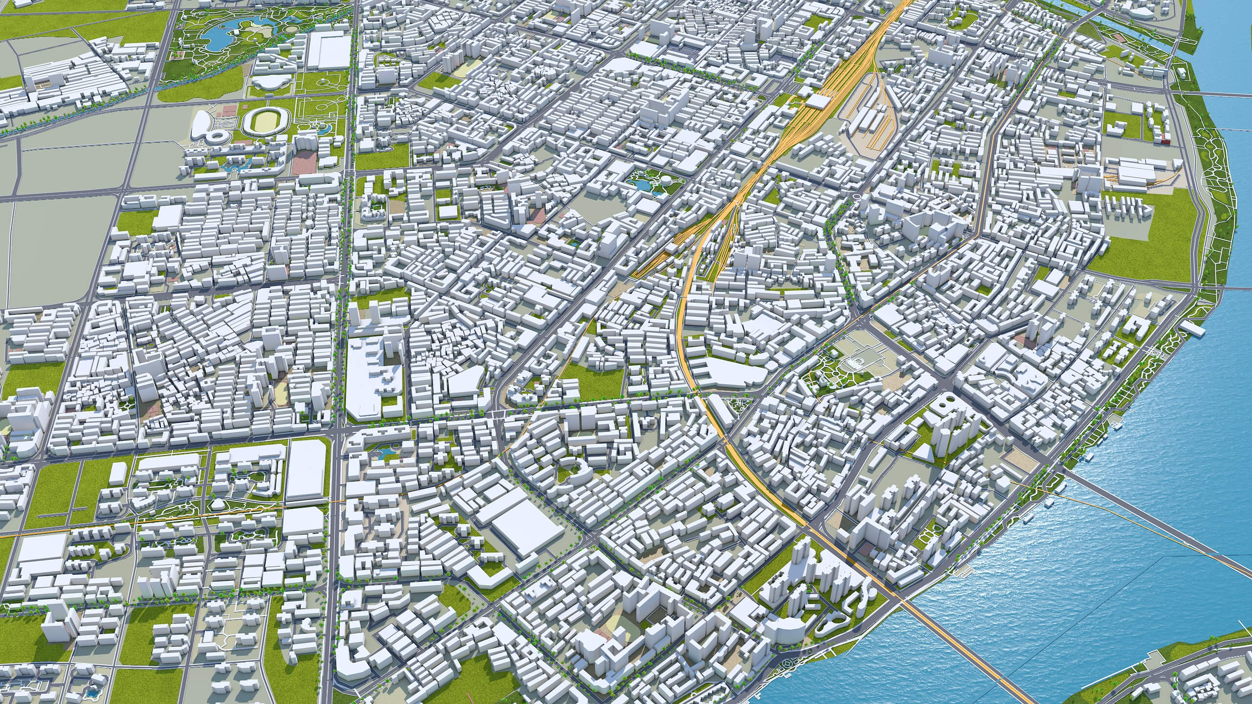 Xiangyang City Hubei China 3D Model 150km by 3dstudio