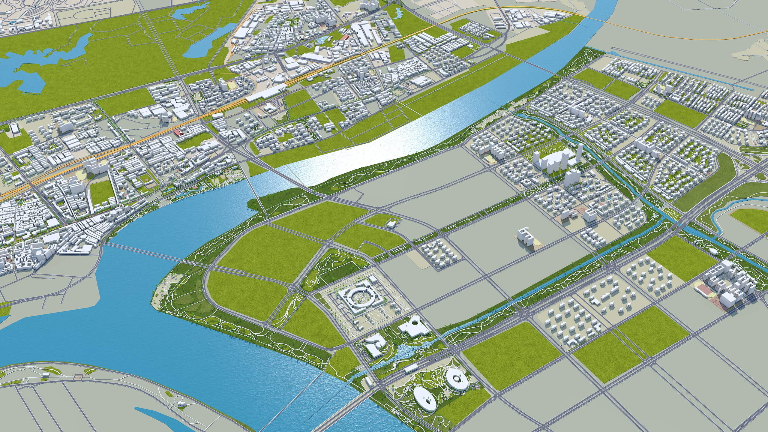 Xiangyang City Hubei China 3D Model 150km by 3dstudio