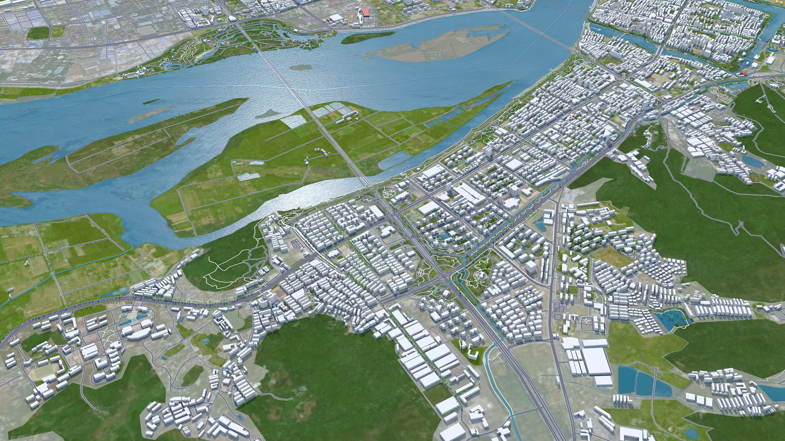 Xiangyang City Hubei China 3D Model 150km by 3dstudio