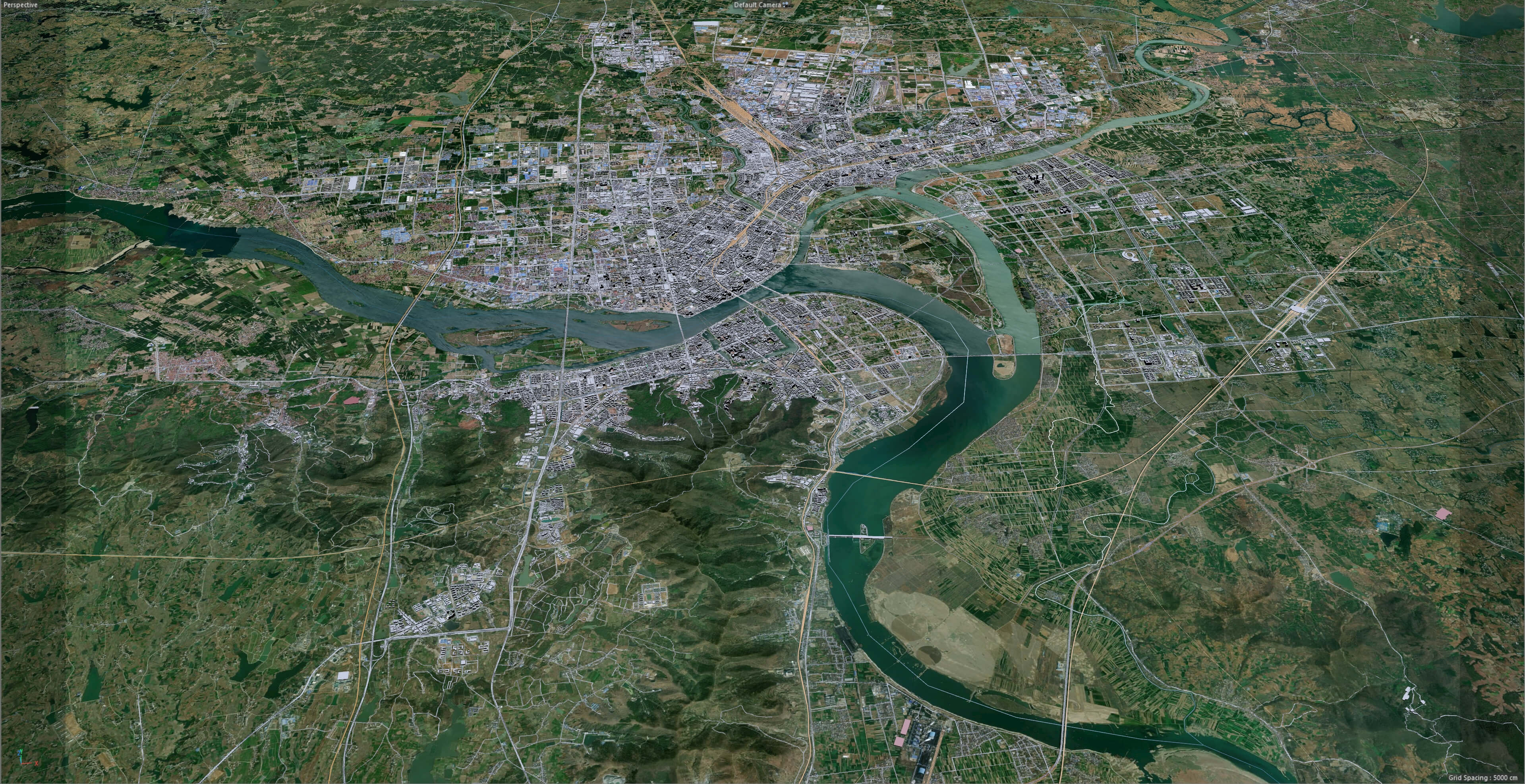 Xiangyang City Hubei China 3D Model 150km by 3dstudio