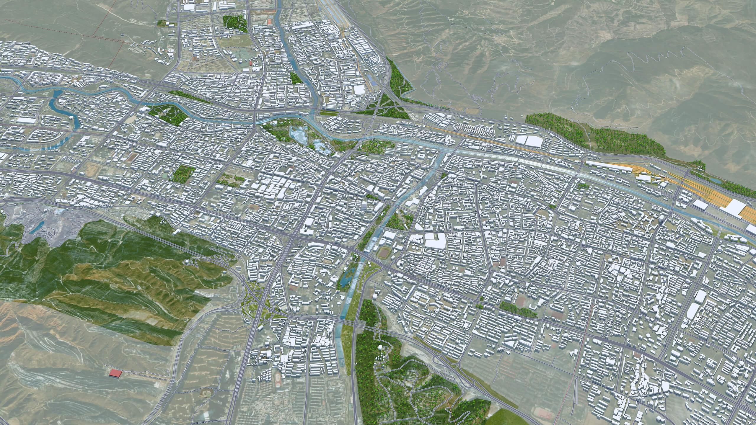 Xining City Qinghai China 3D Model 45km by 3dstudio