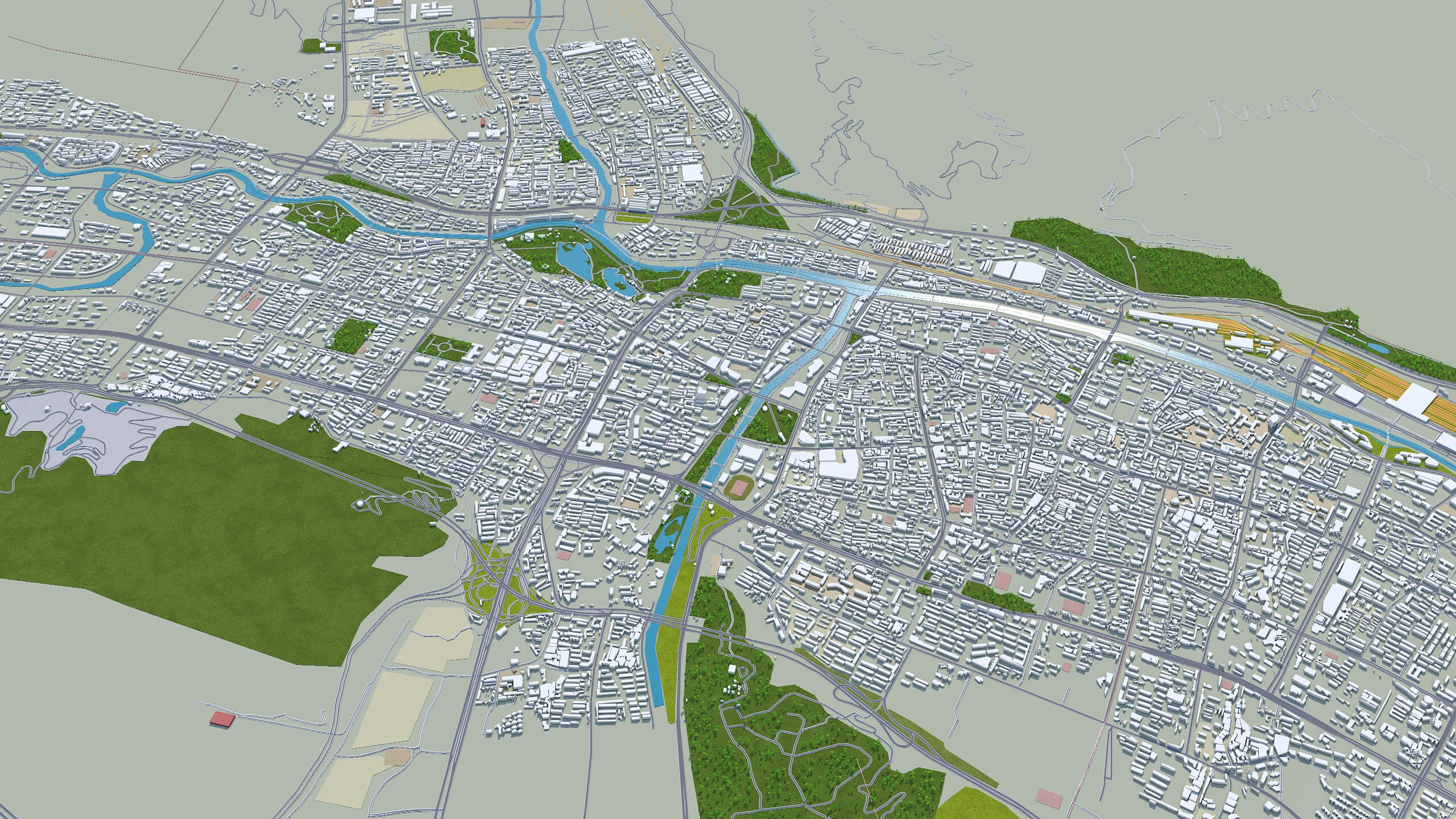 Xining City Qinghai China 3D Model 45km by 3dstudio