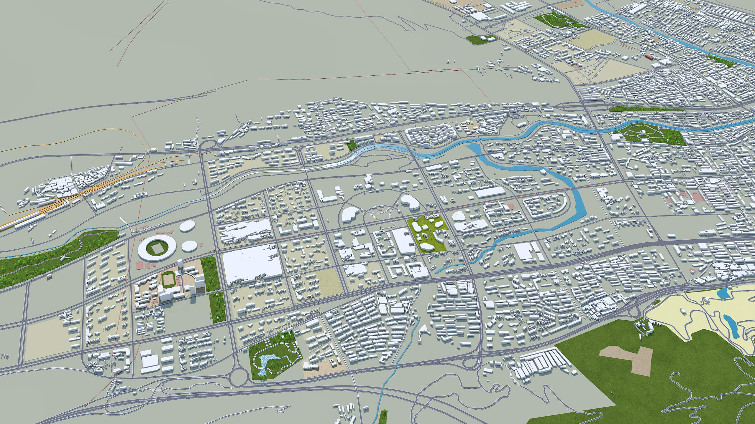 Xining City Qinghai China 3D Model 45km by 3dstudio