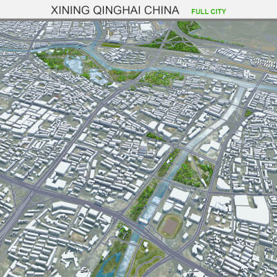 Xining City Qinghai China 3D Model 45km by 3dstudio