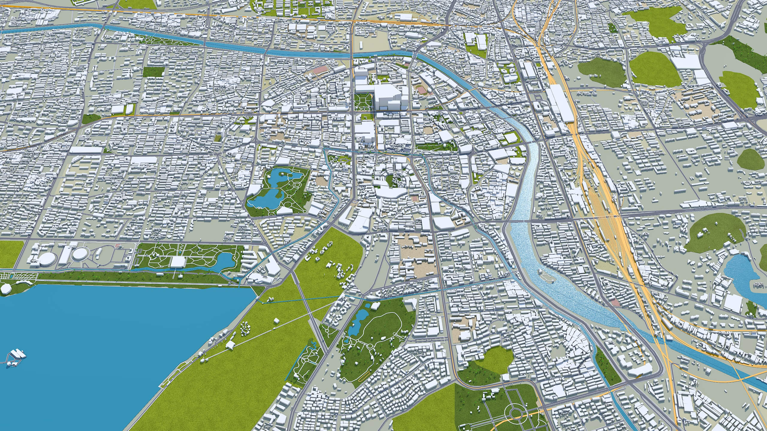 Xuzhou City Jiangsu China 3D Model 40km by 3dstudio