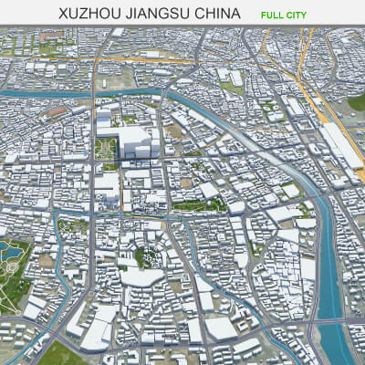 Xuzhou City Jiangsu China 3D Model 40km by 3dstudio