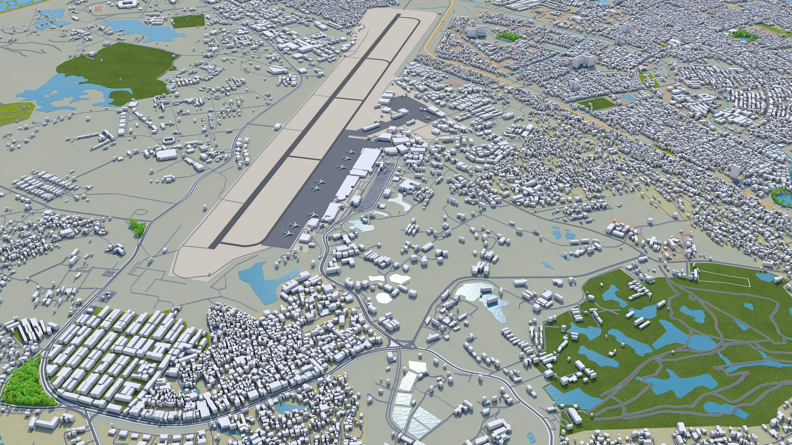 Yangon, Myanmar 60km - 3D Model by 3dstudio