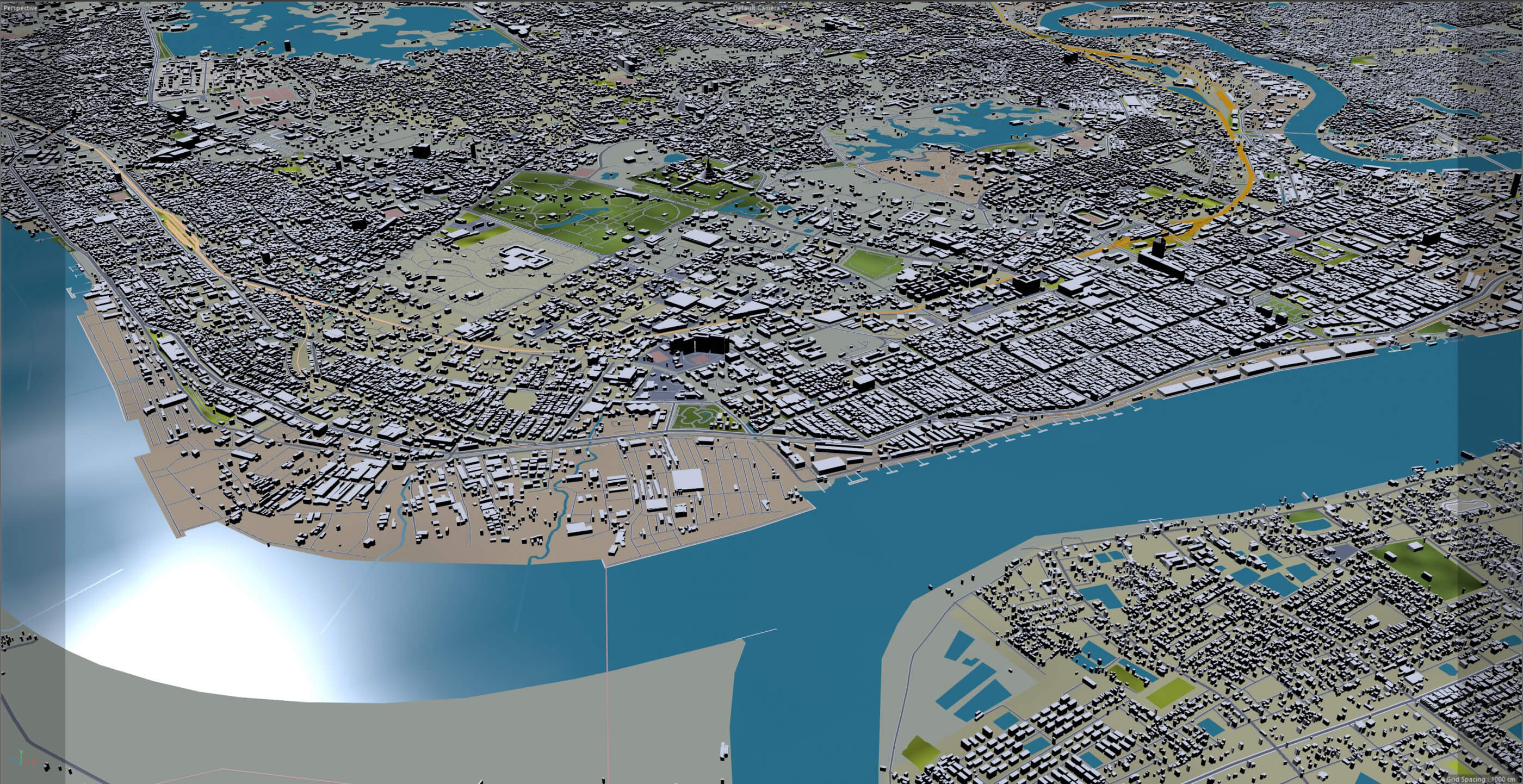Yangon, Myanmar 60km - 3D Model by 3dstudio