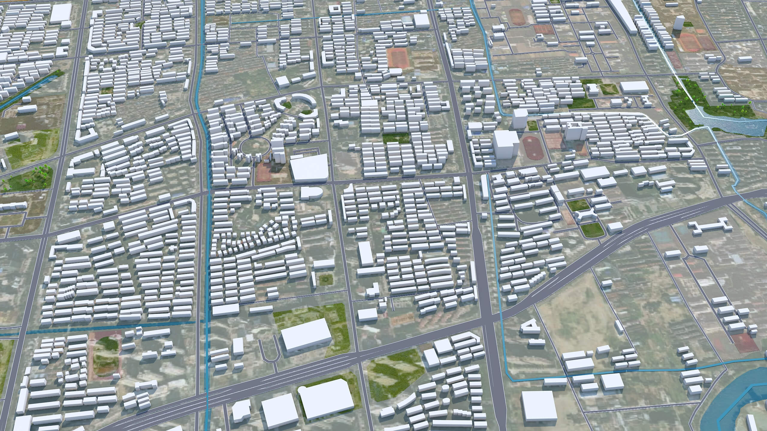 Yangzhou City Jiangsu China 3D Model 40km by 3dstudio