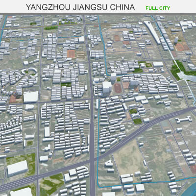 Yangzhou City Jiangsu China 3D Model 40km by 3dstudio