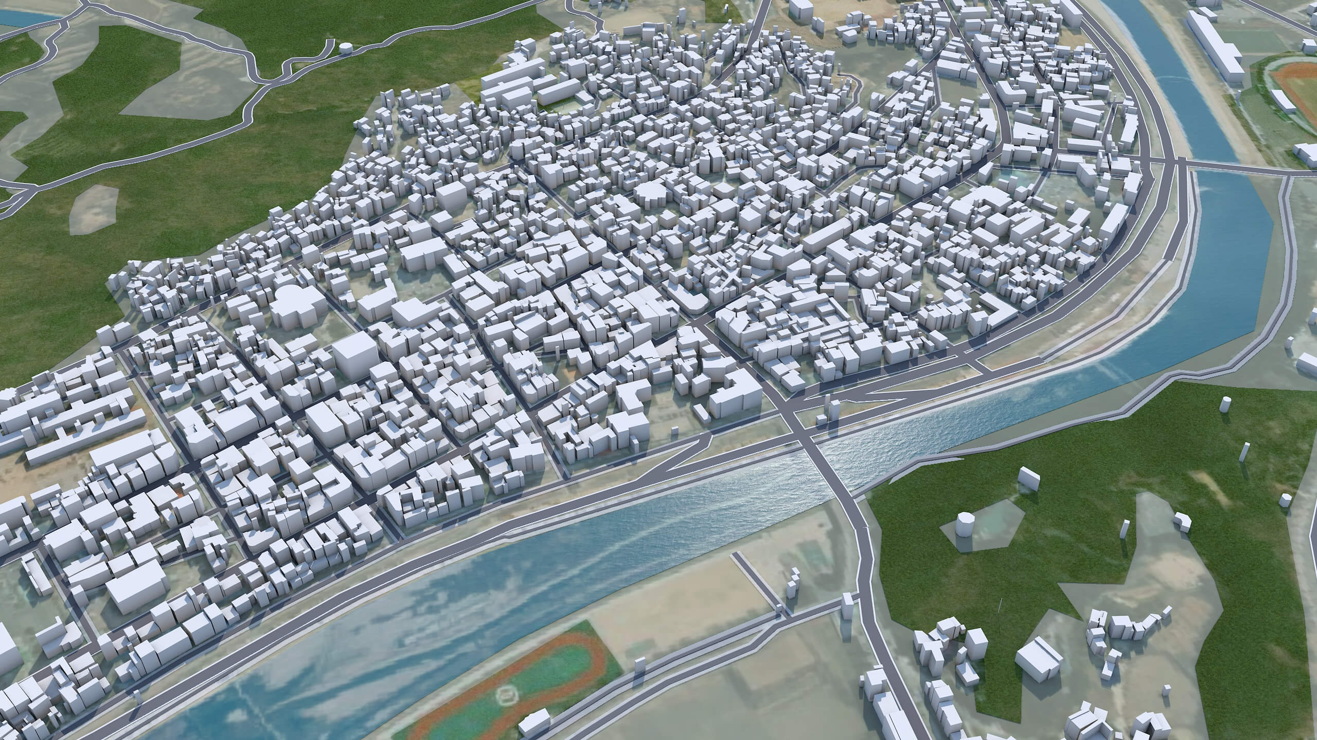 Yecheon City South Korea 30km - 3D Model by 3dstudio