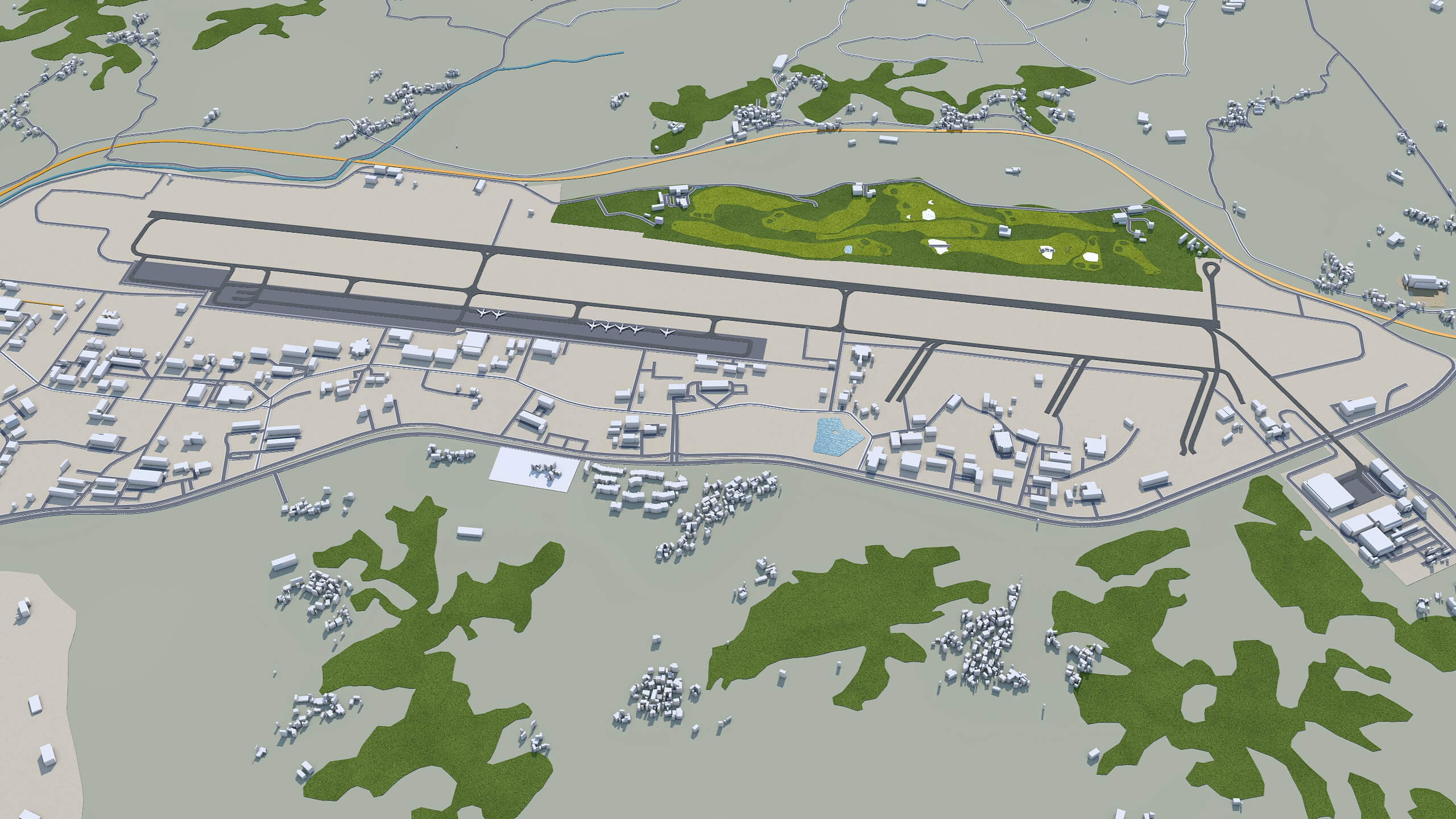 Yecheon City South Korea 30km - 3D Model by 3dstudio