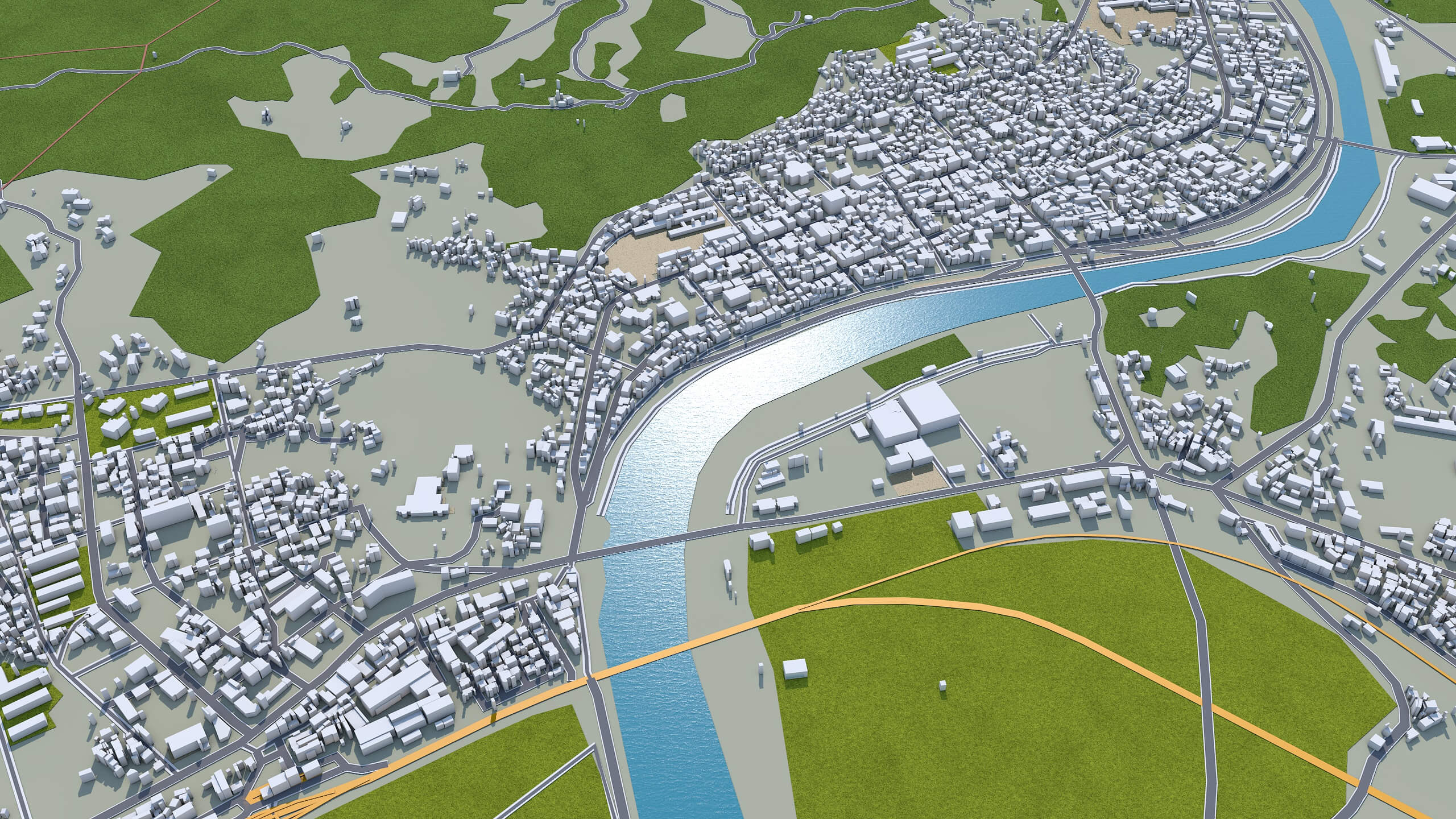 Yecheon City South Korea 30km - 3D Model by 3dstudio