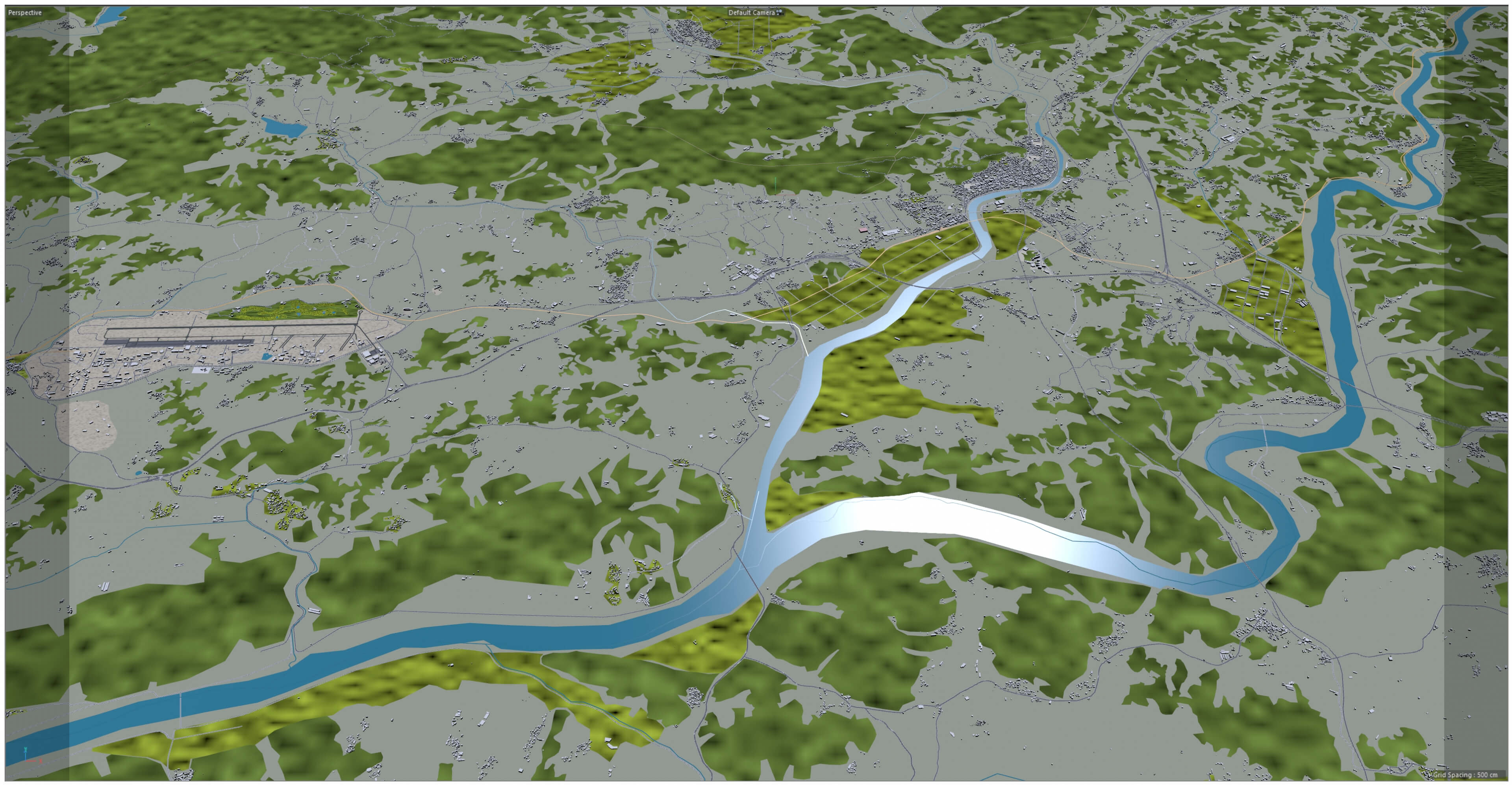 Yecheon City South Korea 30km - 3D Model by 3dstudio