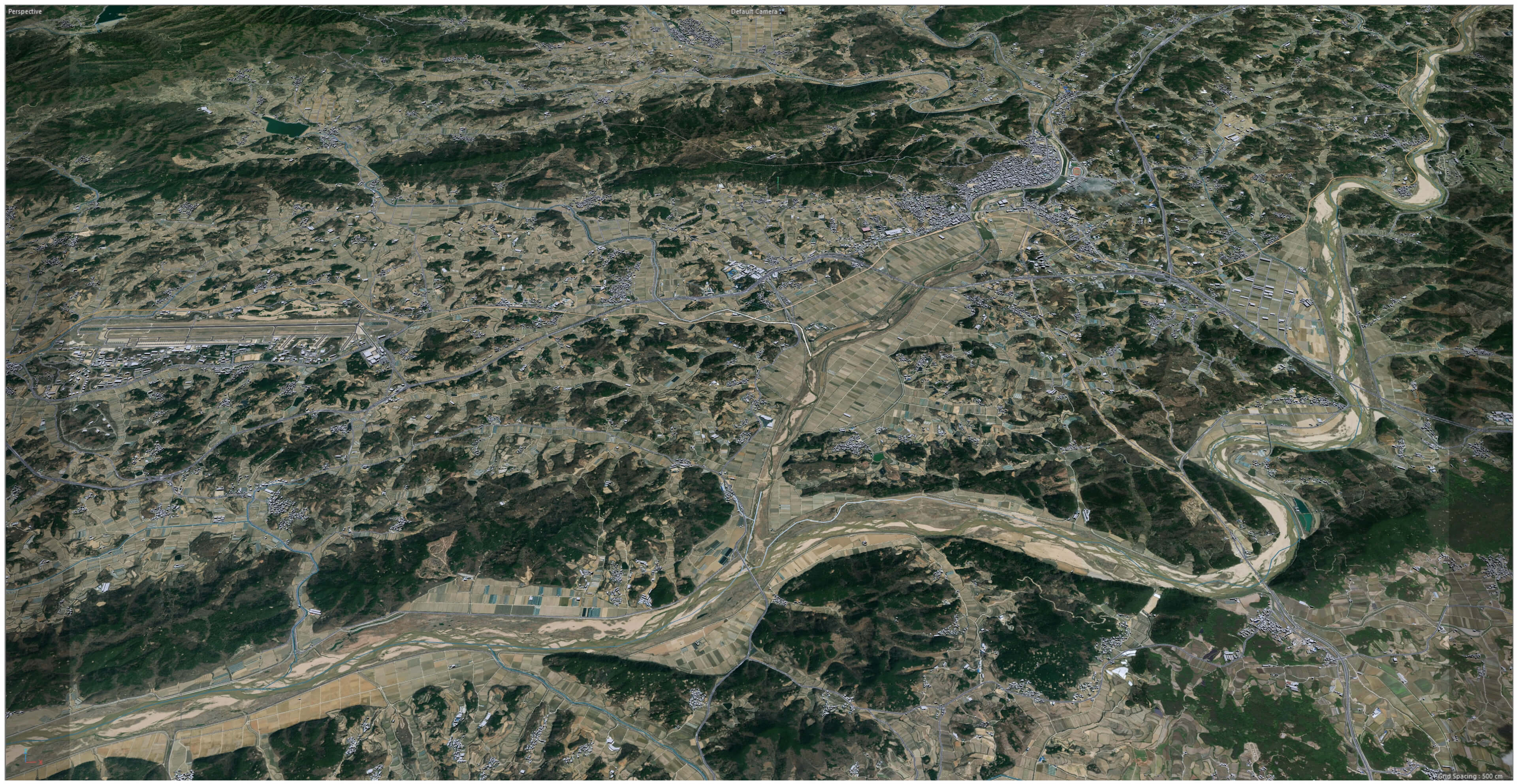 Yecheon City South Korea 30km - 3D Model by 3dstudio