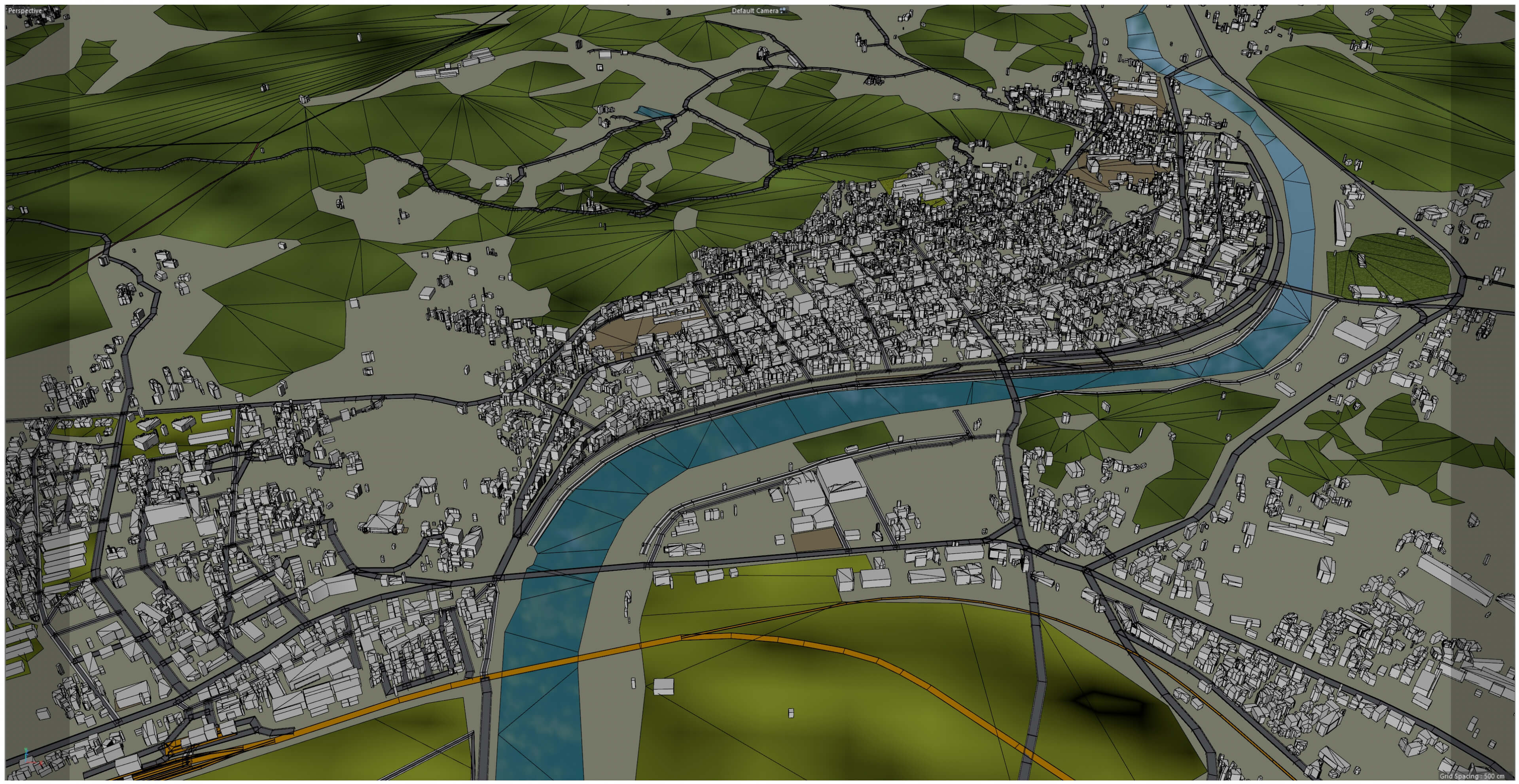 Yecheon City South Korea 30km - 3D Model by 3dstudio