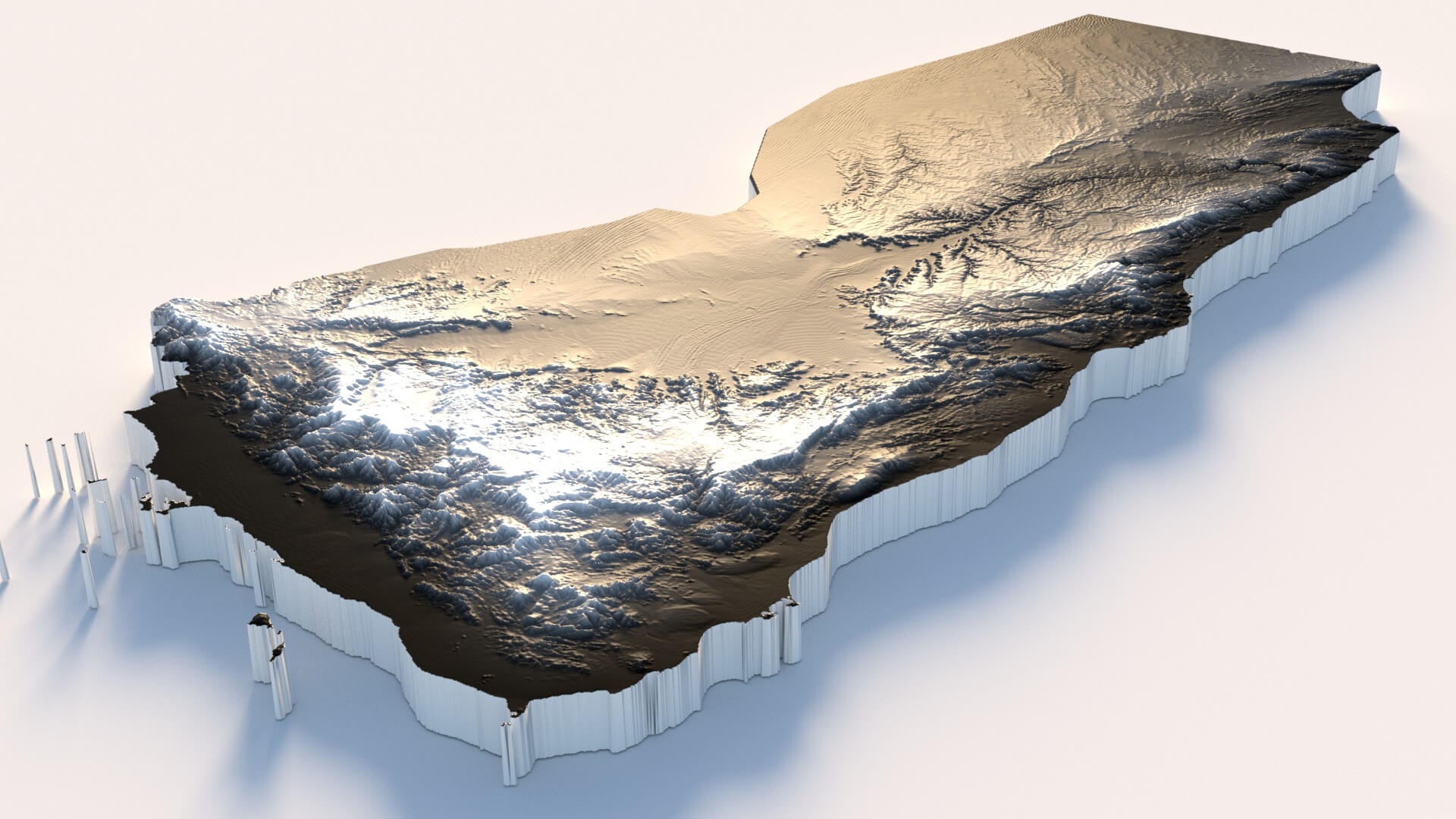 Yemen Terrain Map - 3D Model by 3dstudio