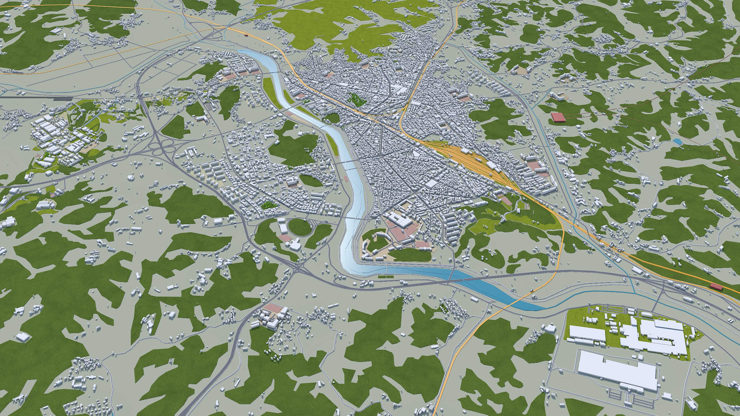 Yeongju City South Korea 30km - 3D Model by 3dstudio