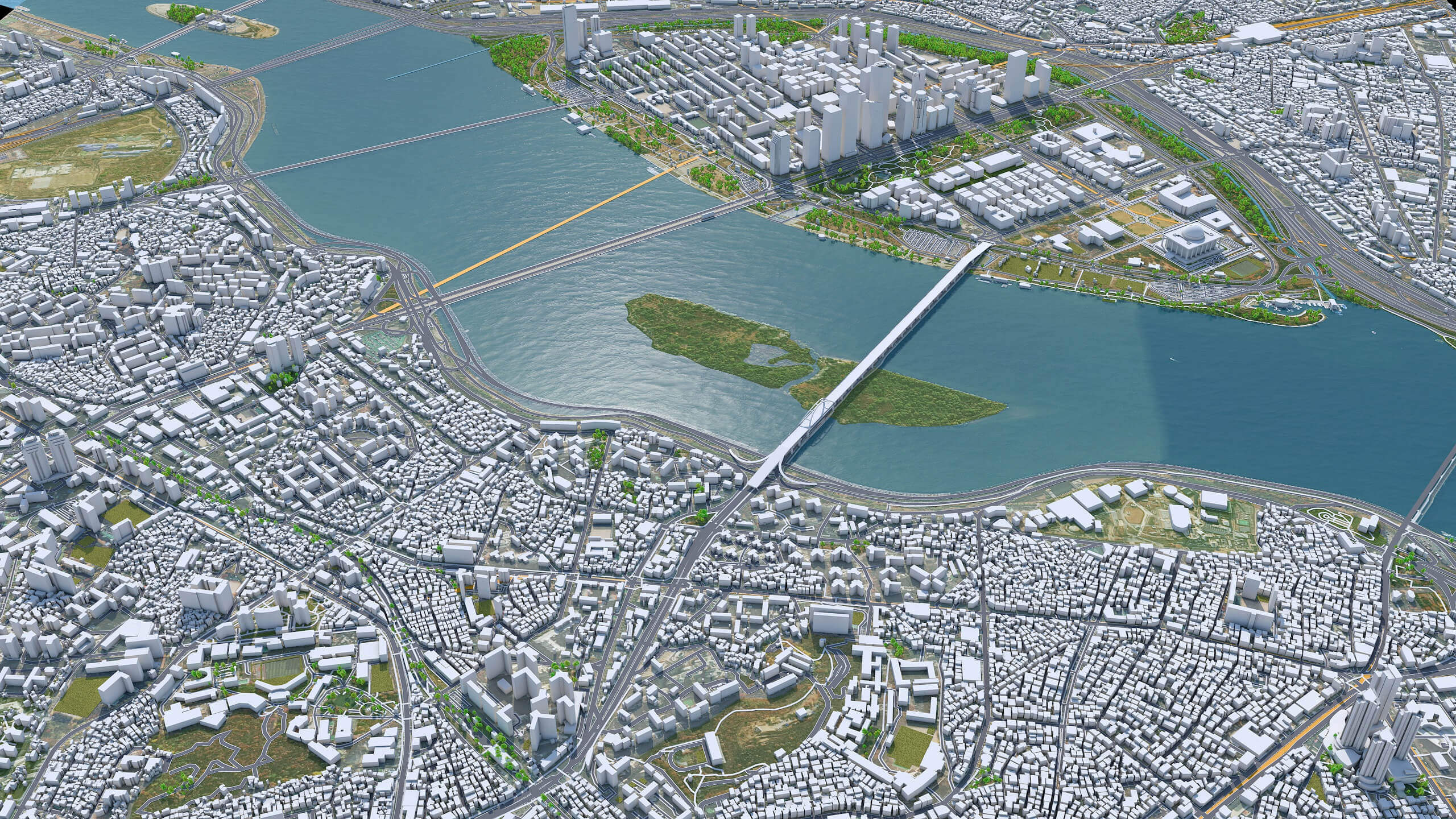 Yeouido District 8km - 3D Model by 3dstudio