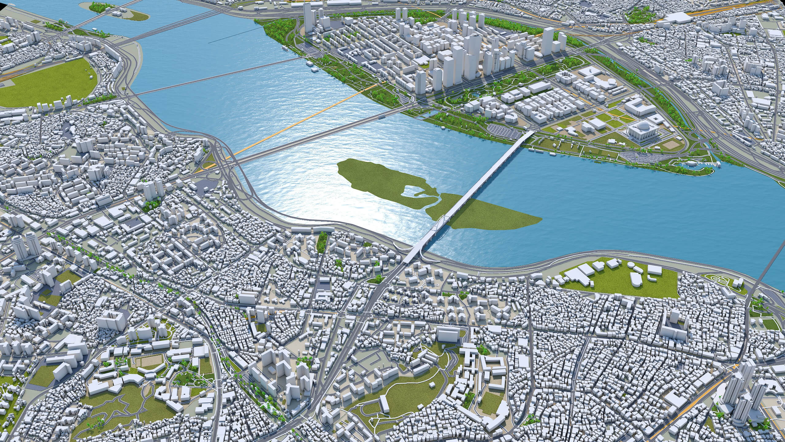 Yeouido District 8km - 3D Model by 3dstudio