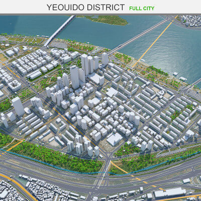 Yeouido District 8km - 3D Model by 3dstudio