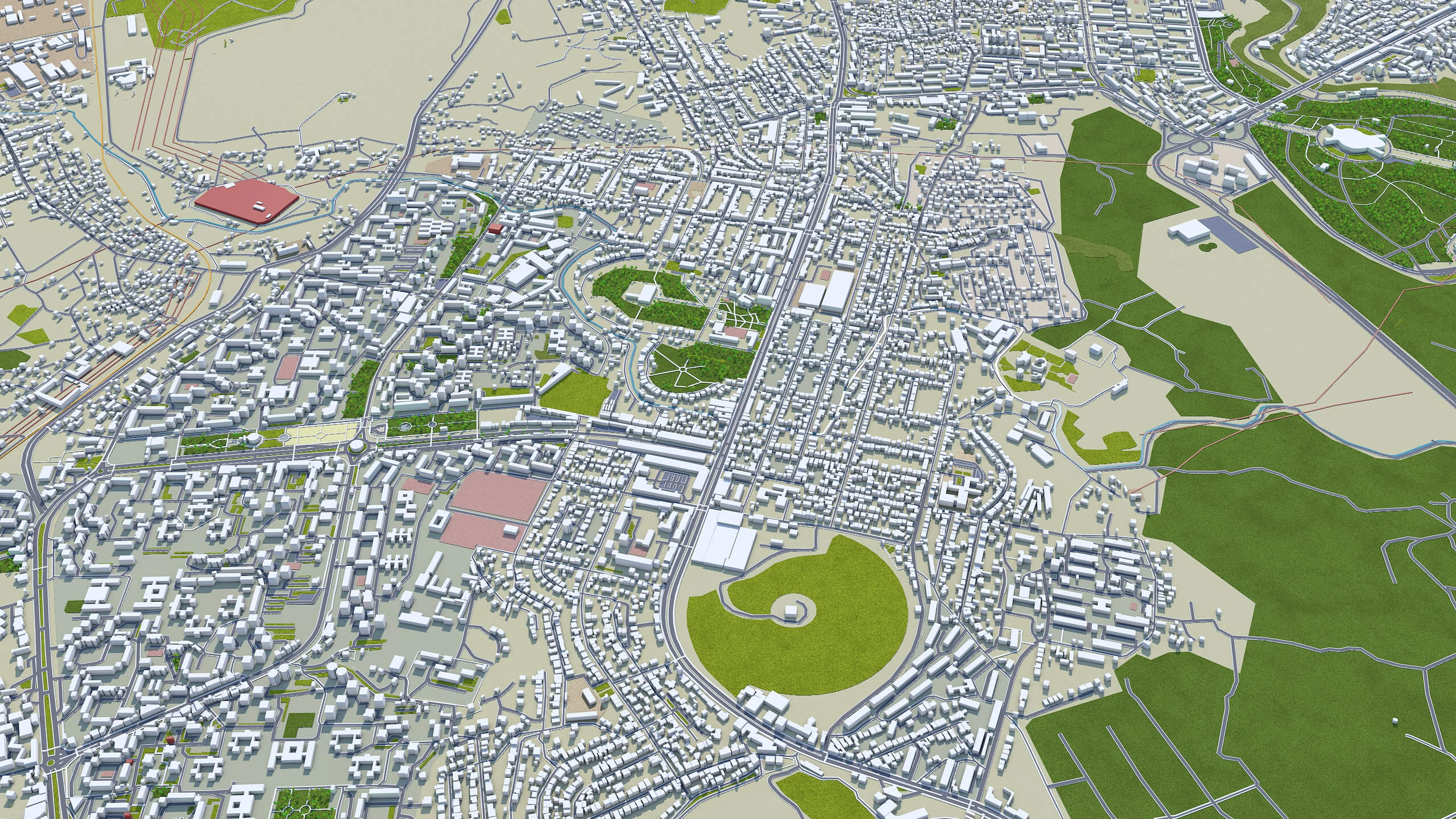 Yerevan, Armenia 60km - 3D Model by 3dstudio