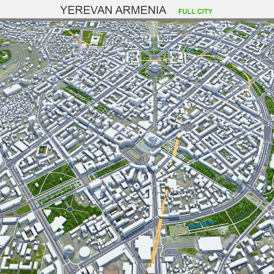 Yerevan, Armenia 60km - 3D Model by 3dstudio