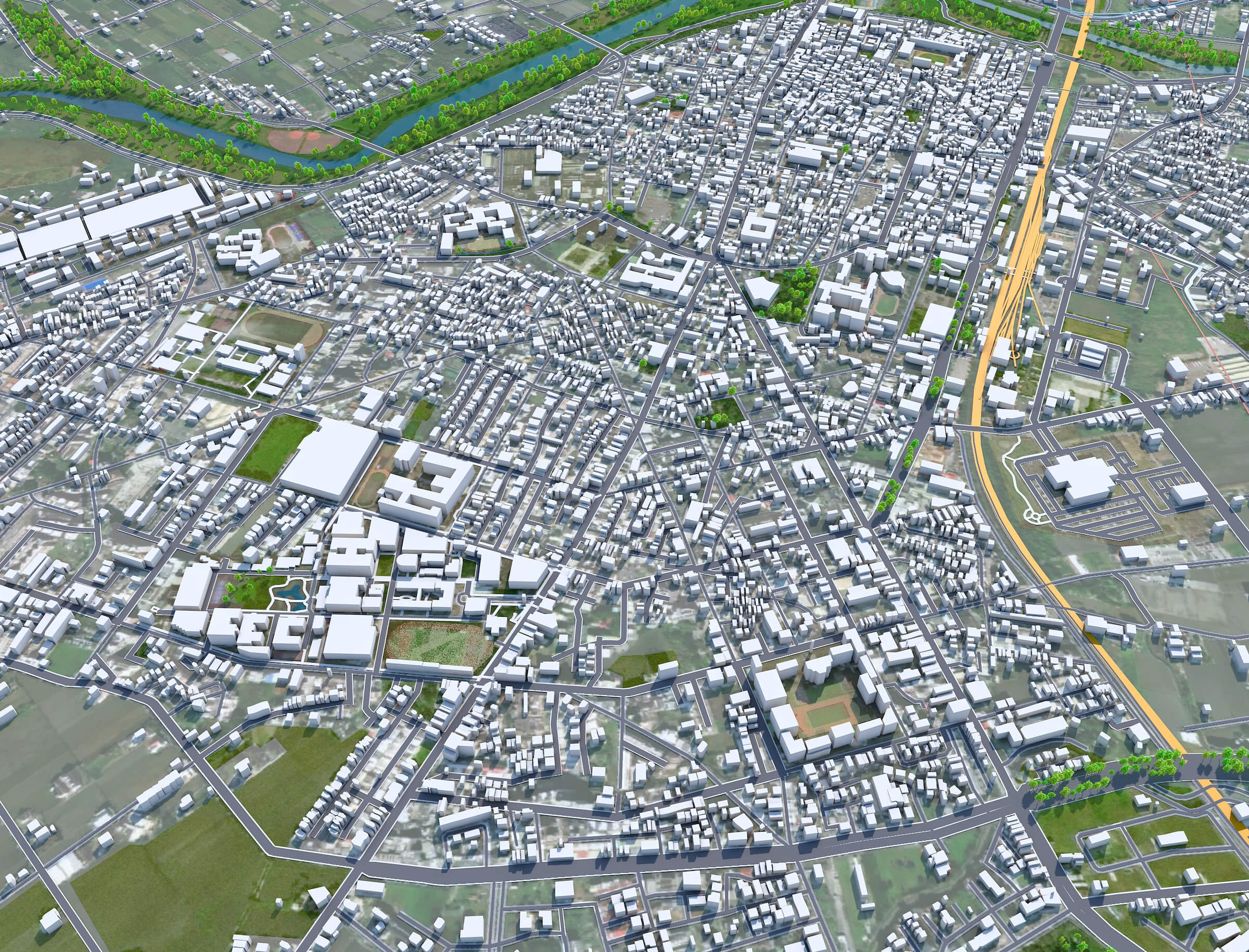 Yilan Full County Taiwan 3D Model 50km by 3dstudio