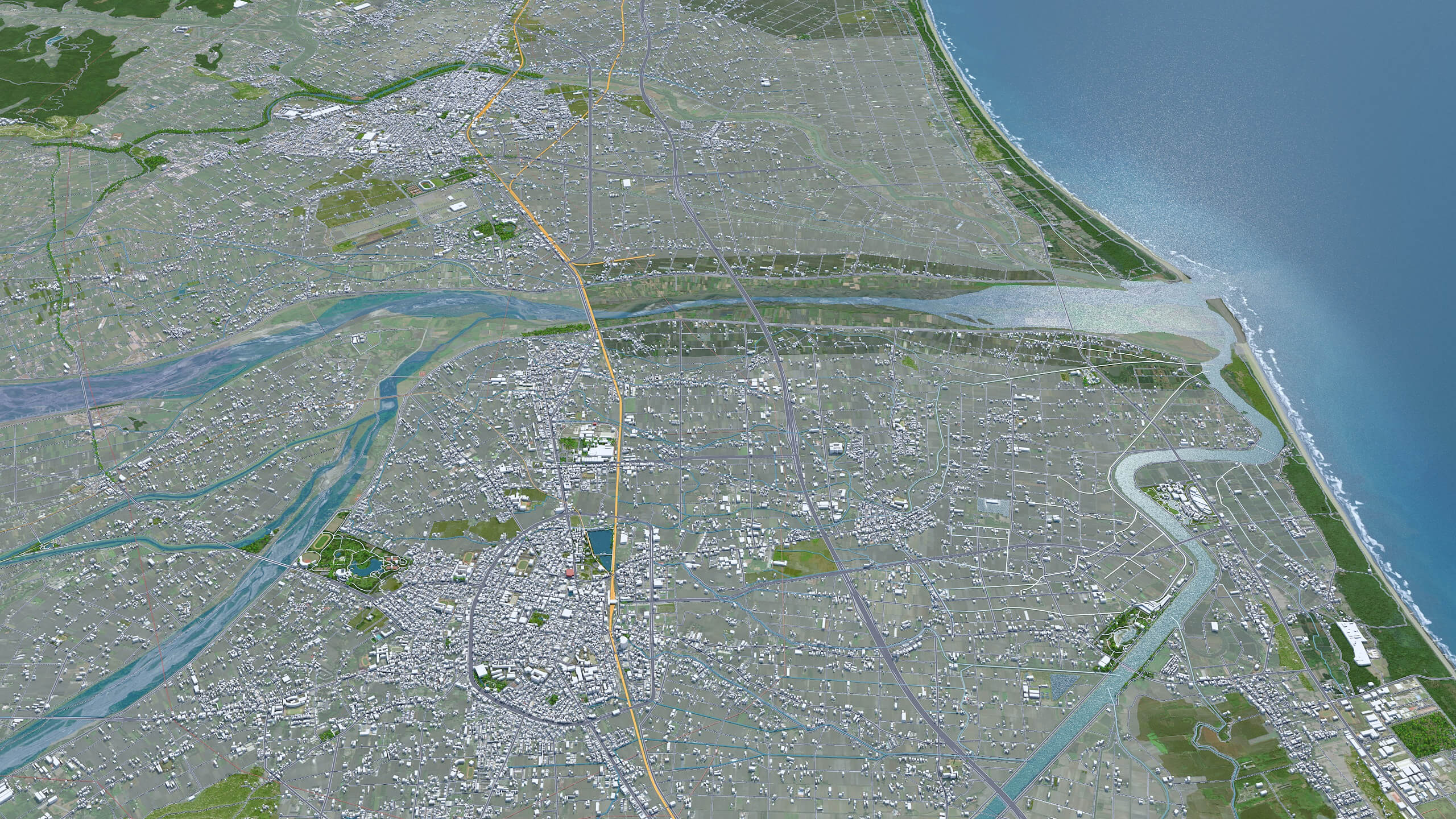 Yilan Full County Taiwan 3D Model 50km by 3dstudio