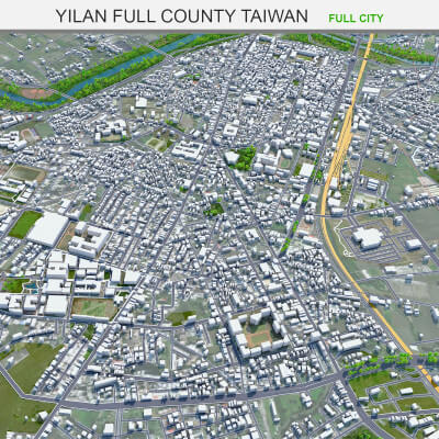 Yilan Full County Taiwan 3D Model 50km by 3dstudio