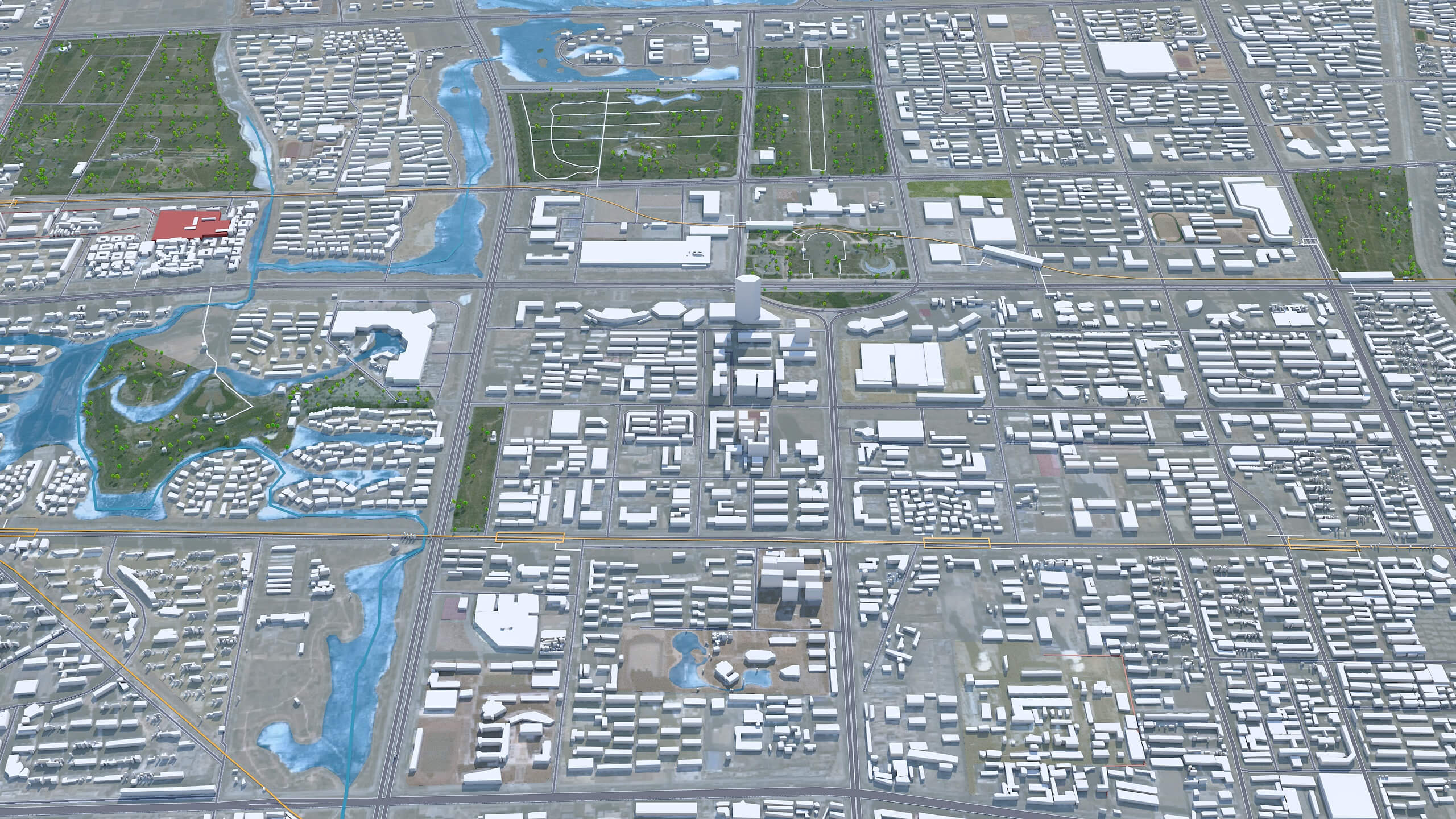 Yinchuan City Ningxia China 3D Model 60km by 3dstudio