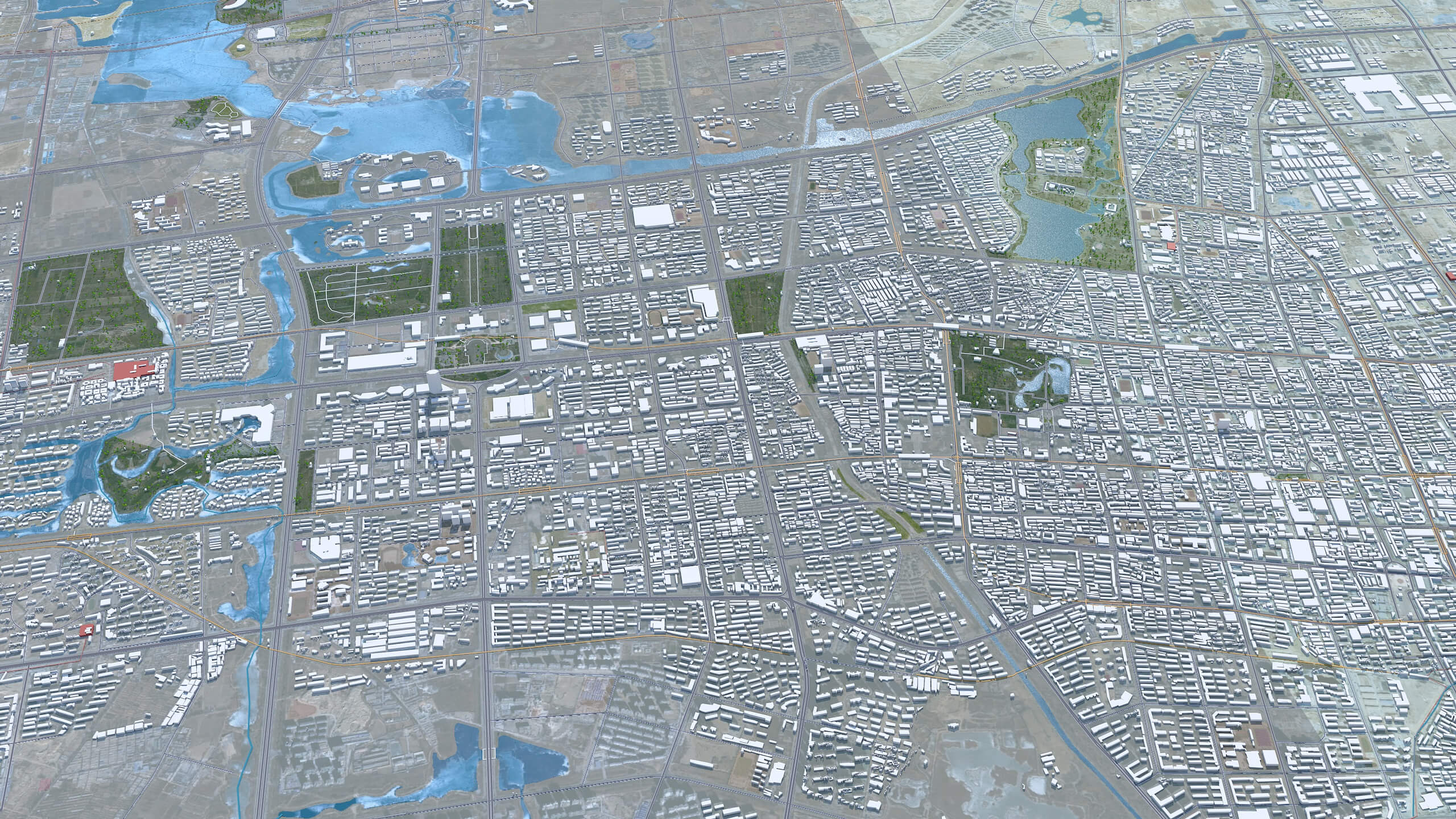 Yinchuan City Ningxia China 3D Model 60km by 3dstudio