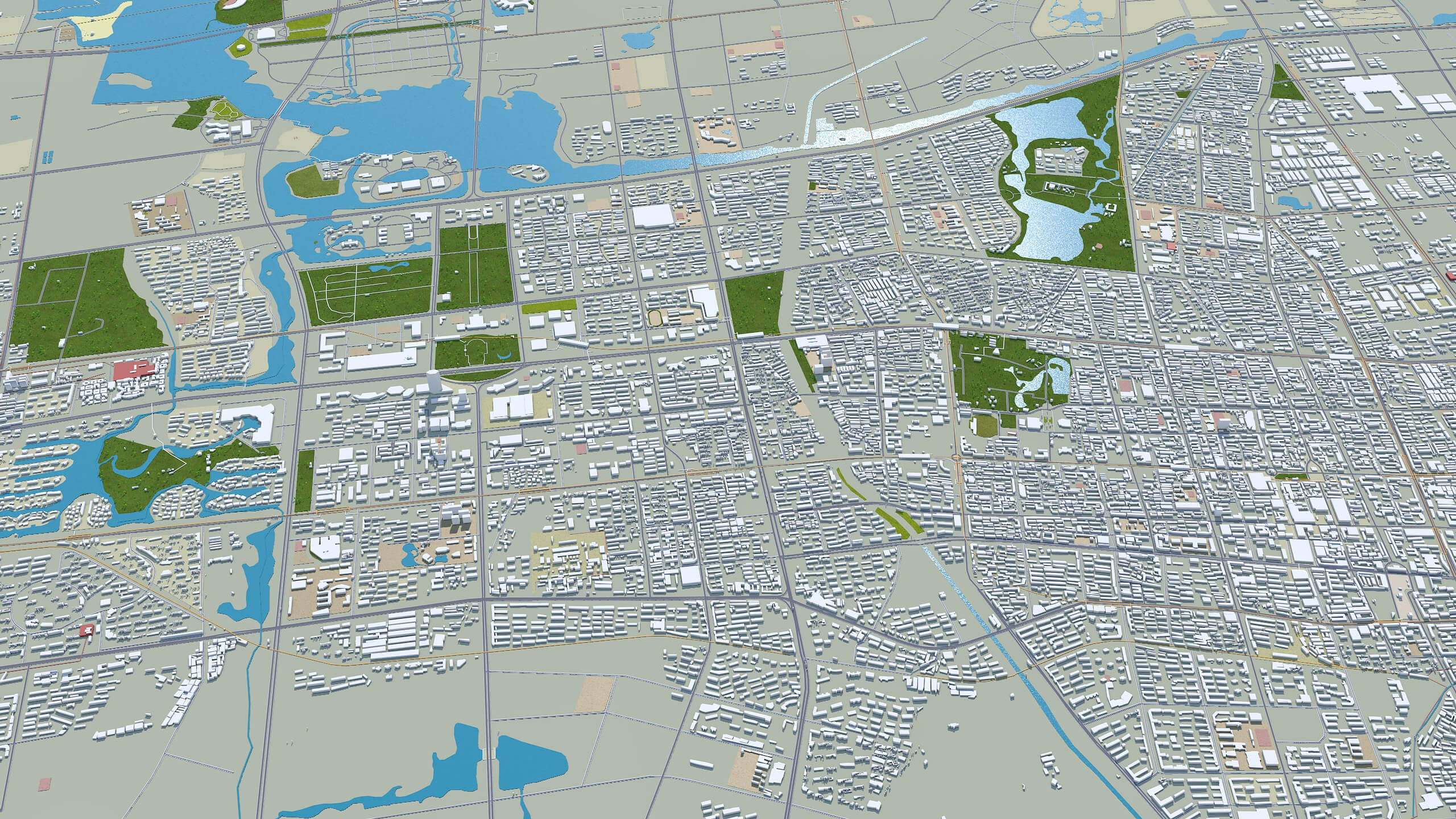 Yinchuan City Ningxia China 3D Model 60km by 3dstudio
