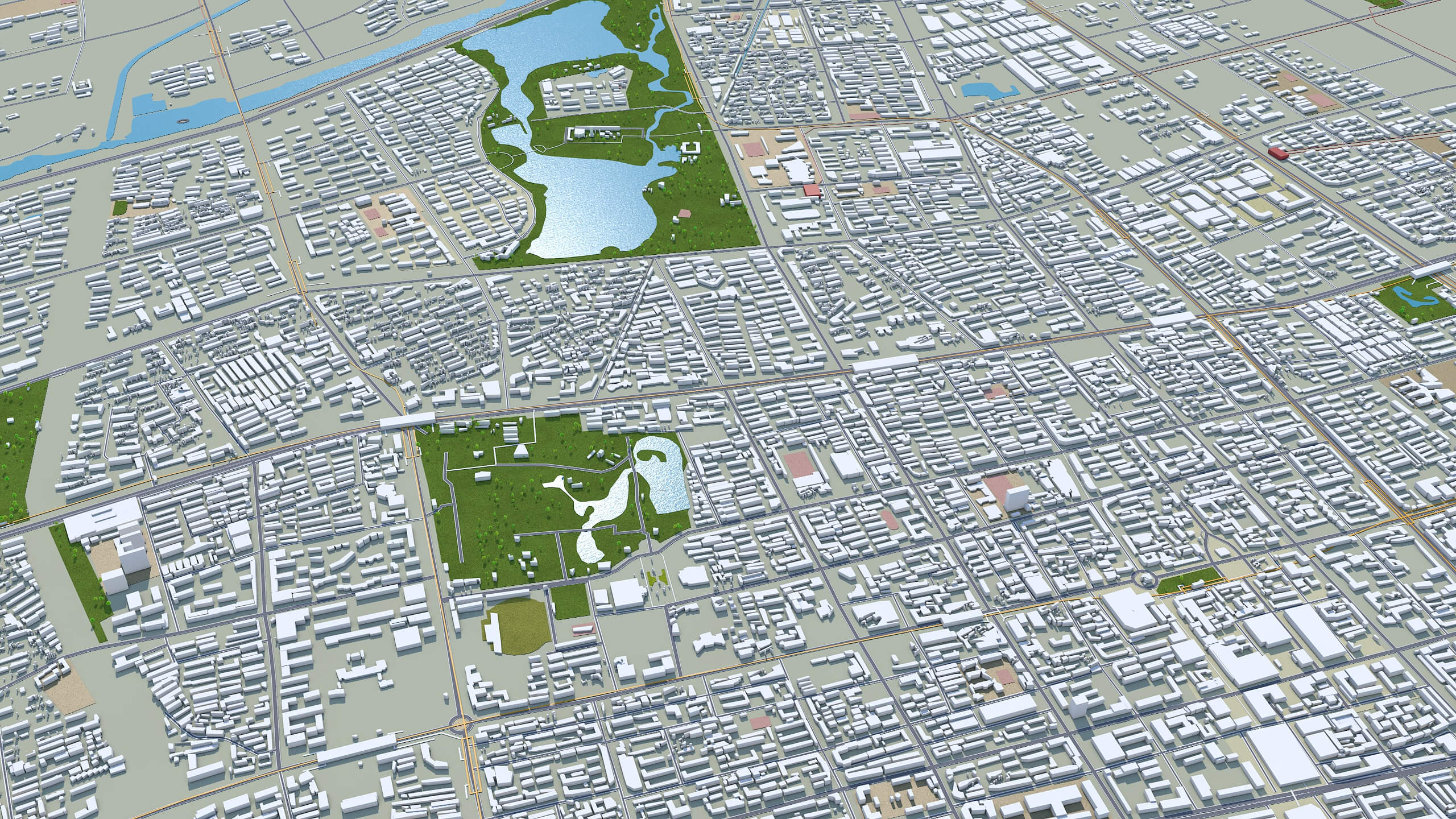 Yinchuan City Ningxia China 3D Model 60km by 3dstudio