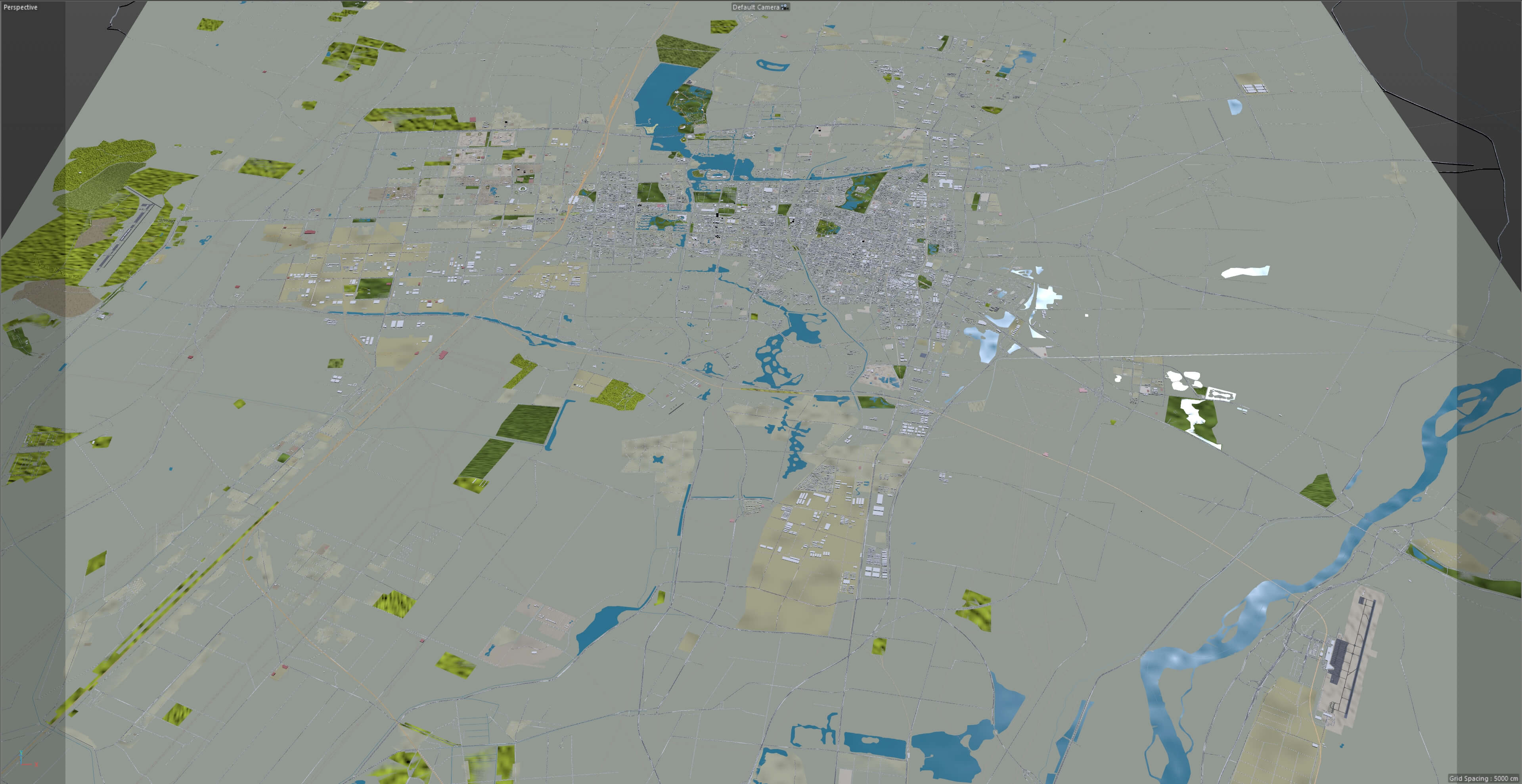 Yinchuan City Ningxia China 3D Model 60km by 3dstudio