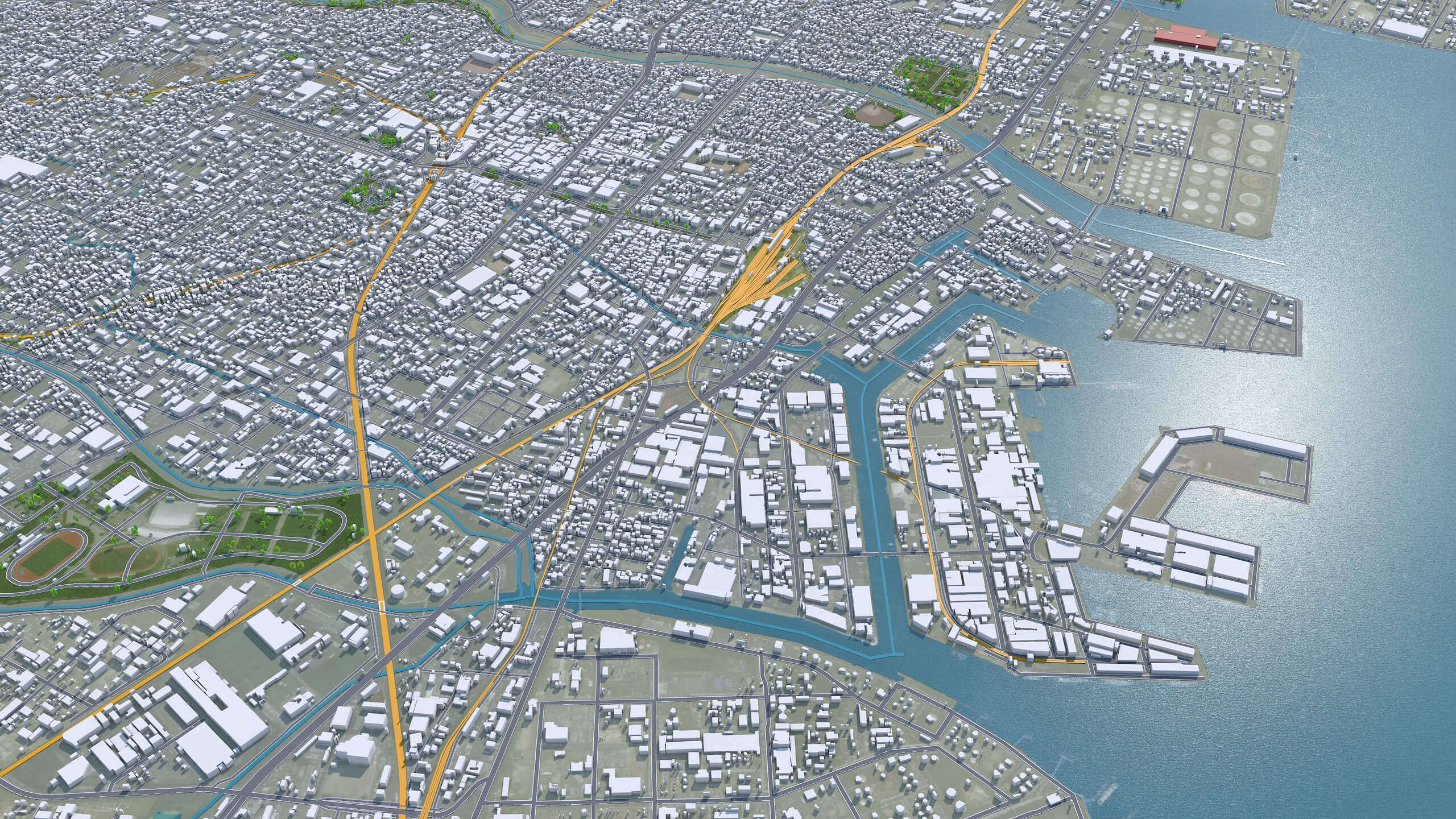 Yokkaichi Mie City Japan 3D Model 35km by 3dstudio