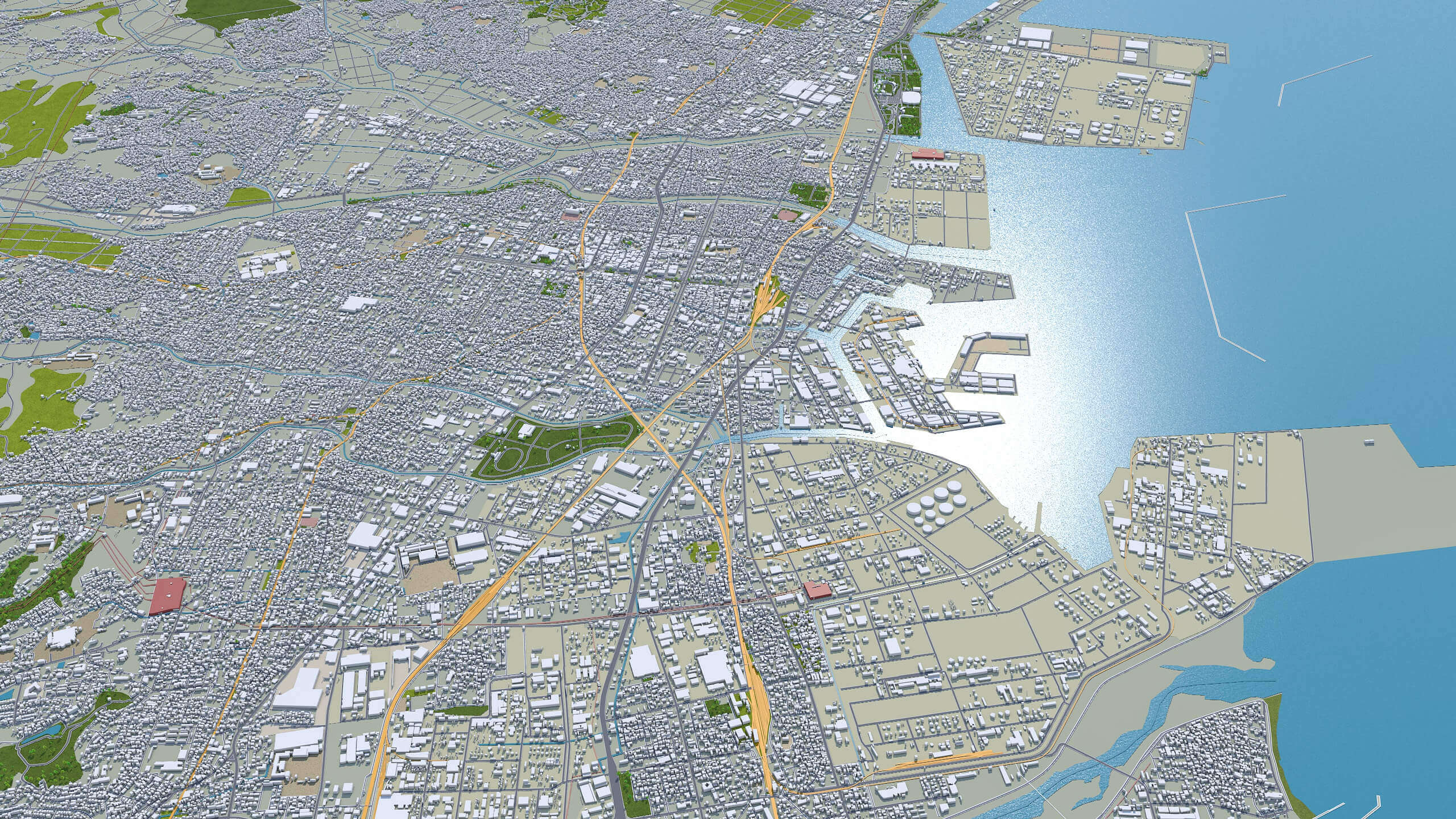 Yokkaichi Mie City Japan 3D Model 35km by 3dstudio