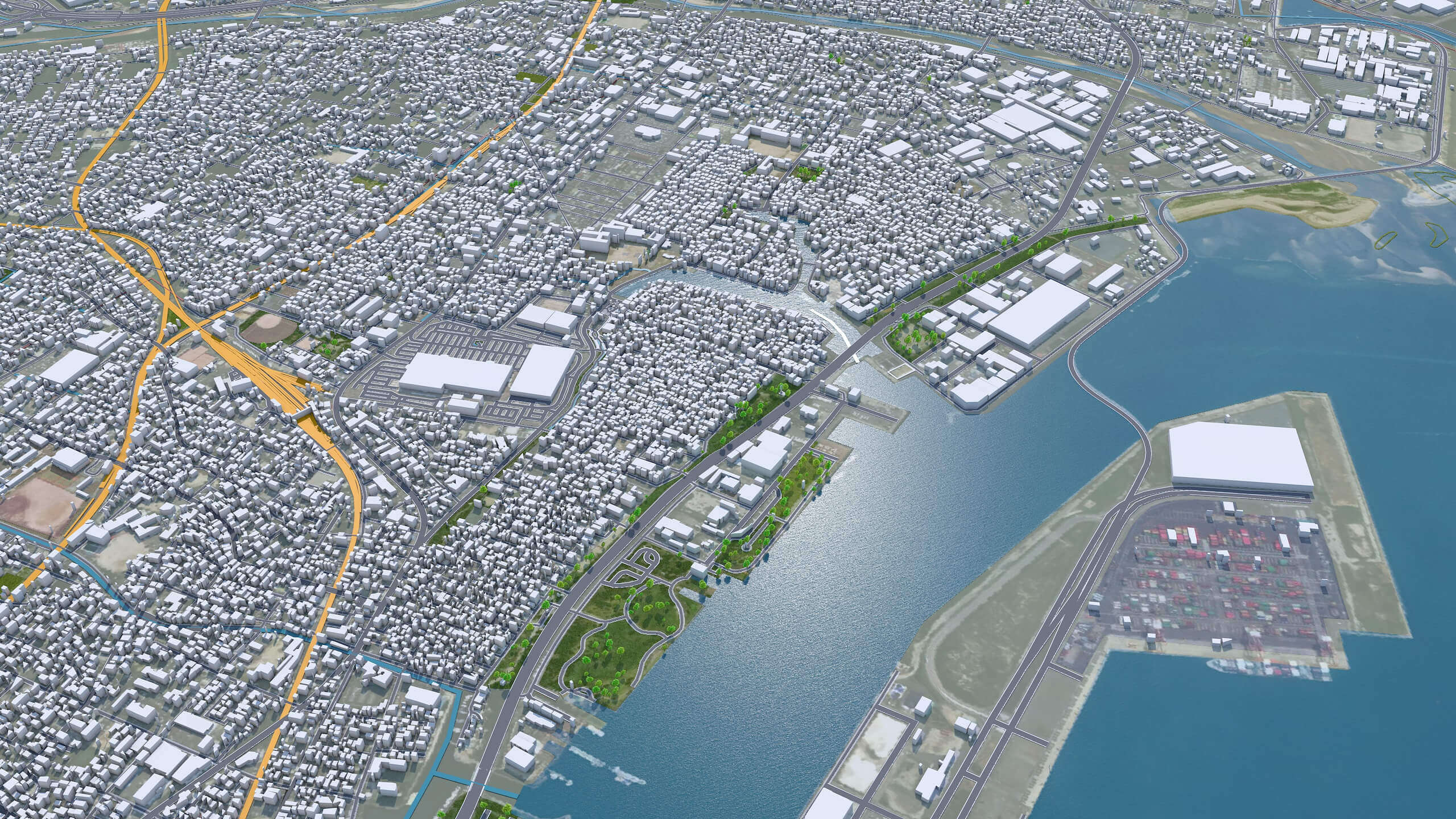 Yokkaichi Mie City Japan 3D Model 35km by 3dstudio