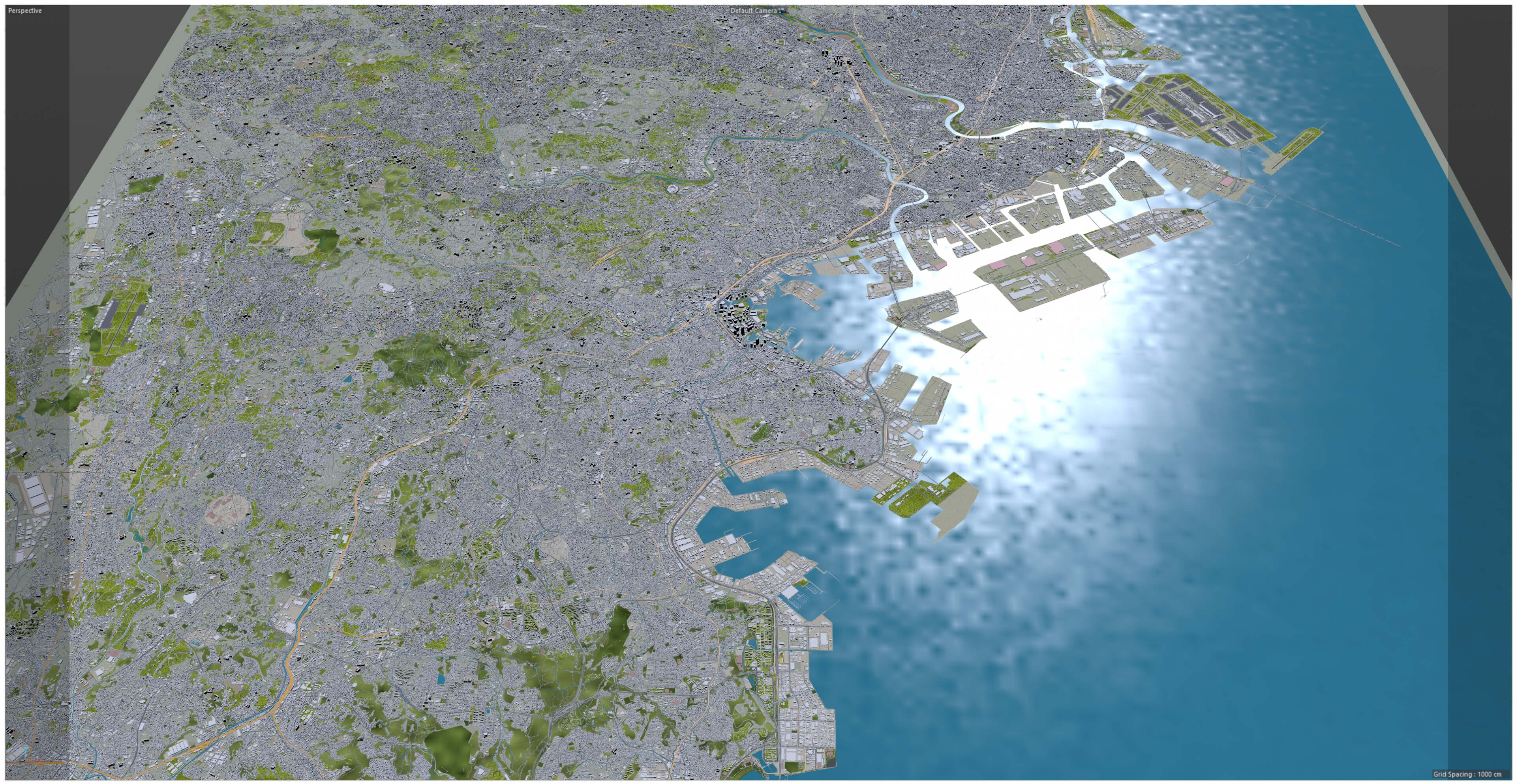 Yokohama, Kanagawa, Japan 60km AI - 3D Model by 3dstudio