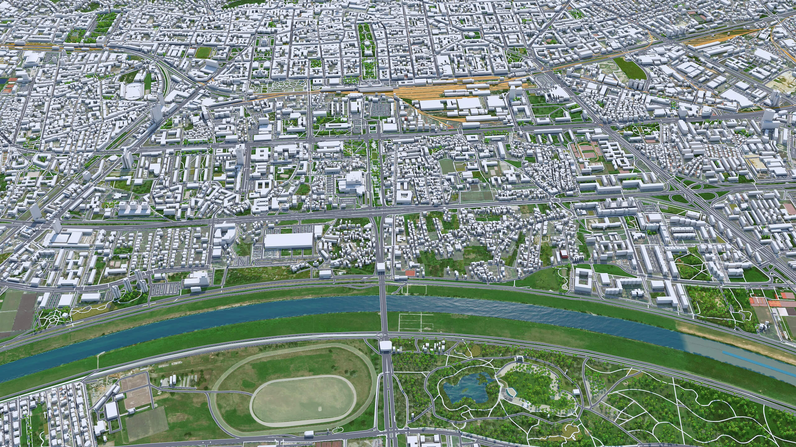 Zagreb Downtown Croatia 8km - 3D Model by 3dstudio