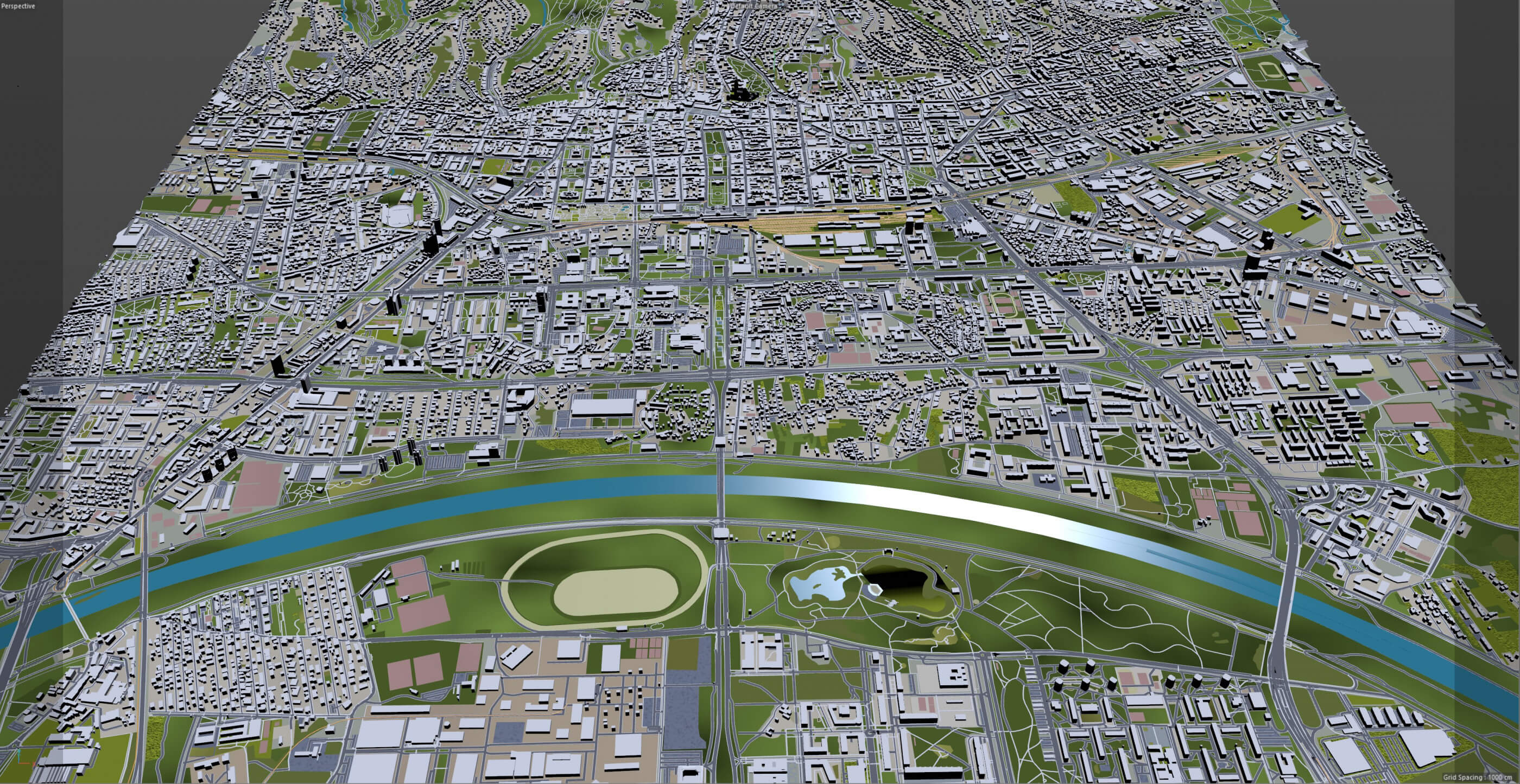 Zagreb Downtown Croatia 8km - 3D Model by 3dstudio