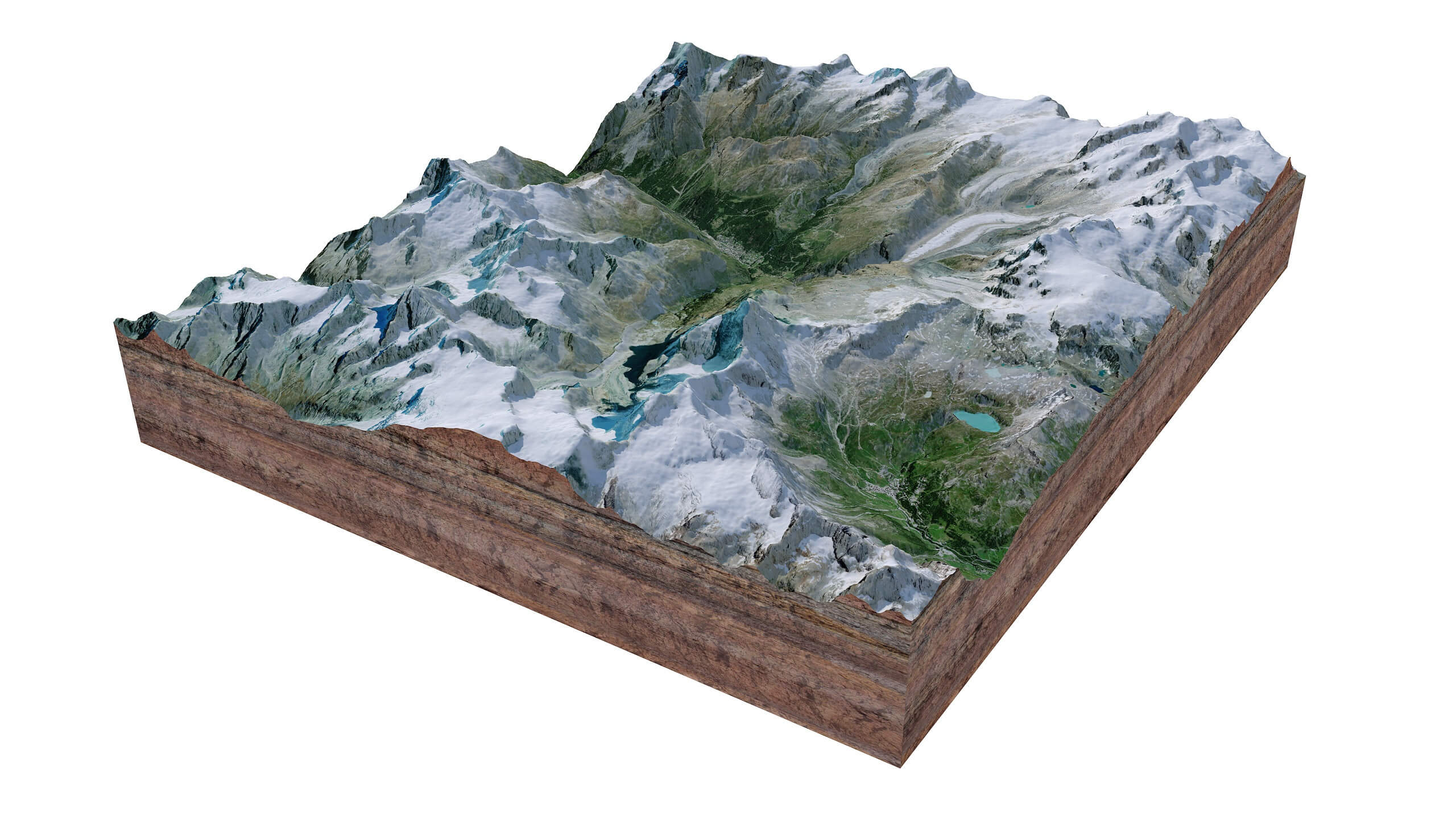 Zermatt Alps Switzerland Terrain 3D Model by 3dstudio